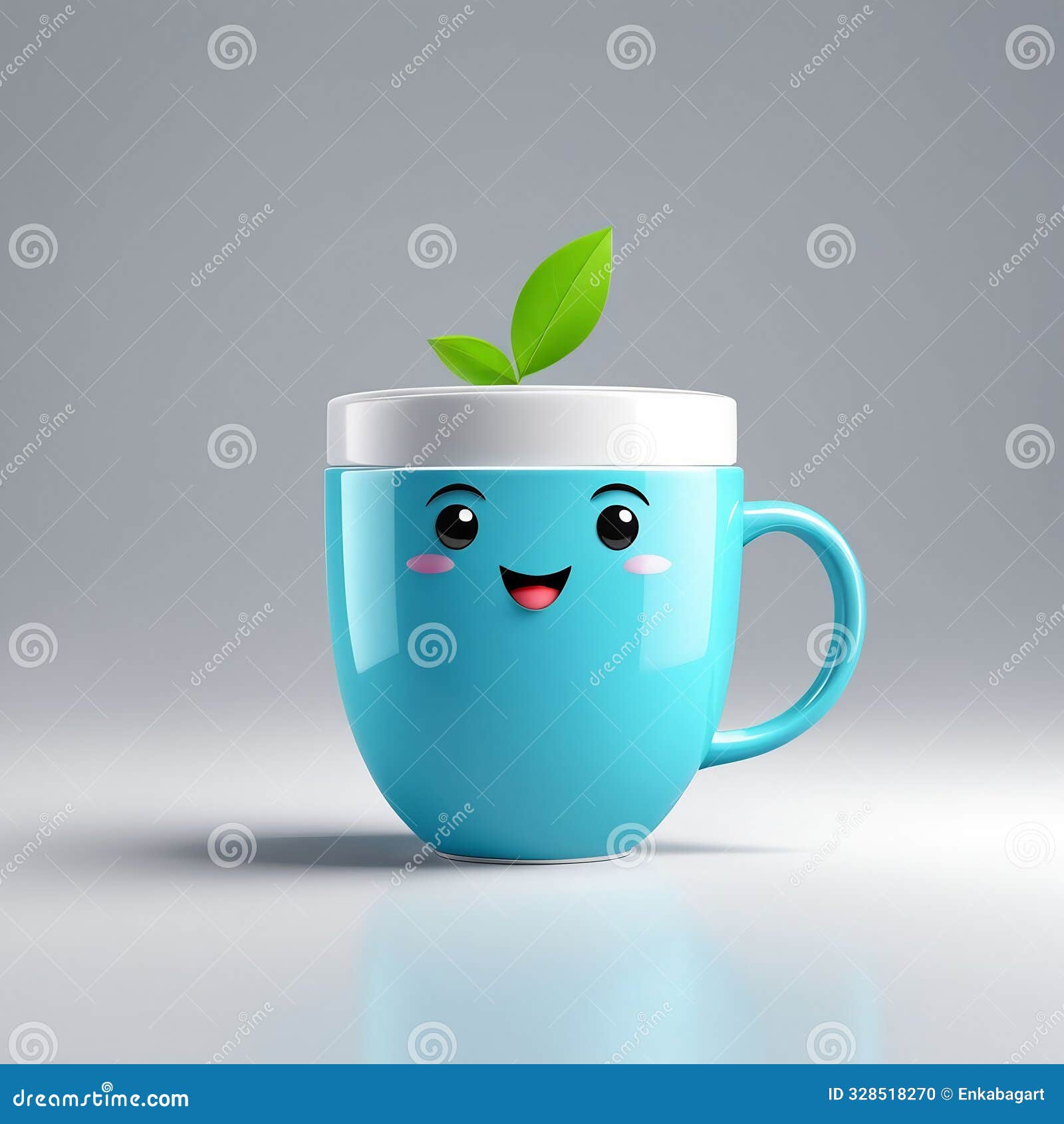 Happy Tea Cup Character stock illustration. Illustration of breakfast ...