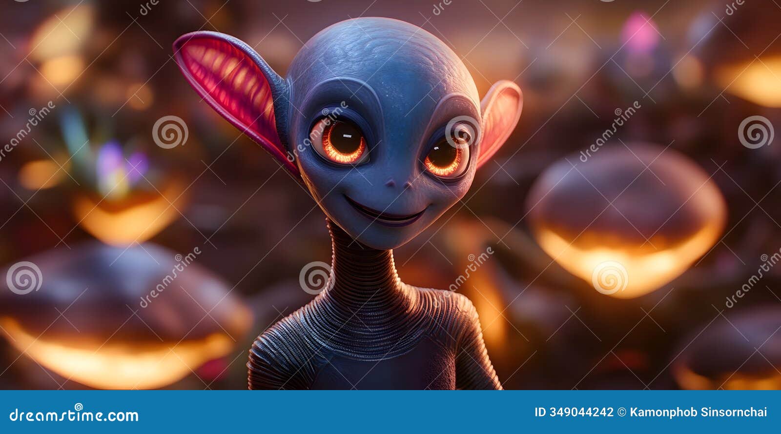 Adorable Fantasy Creature Glowing Eyes Sci Fi Being Digital Art Alien ...