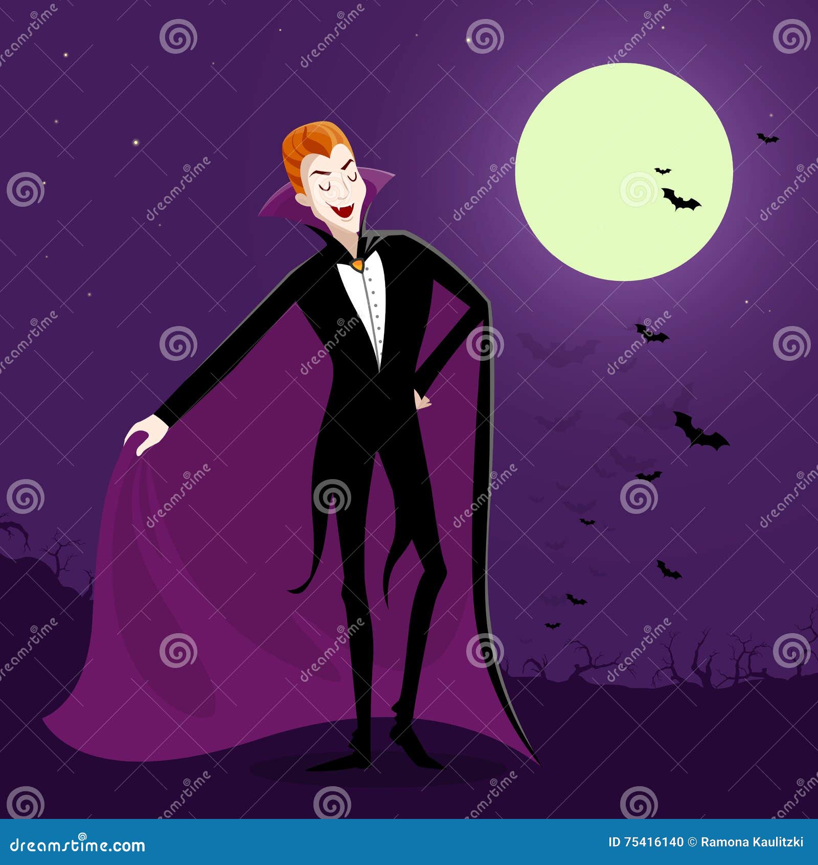 Charming Dracula Vampire stock illustration. Illustration of evil ...