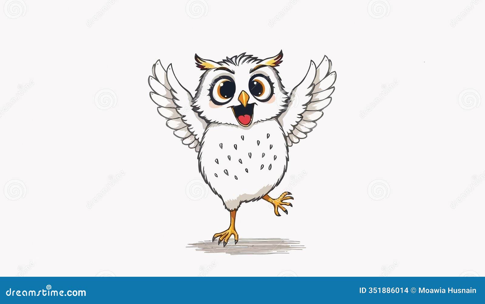 Charming Drawing of Excited Owl Dancing Generated with AI Stock ...