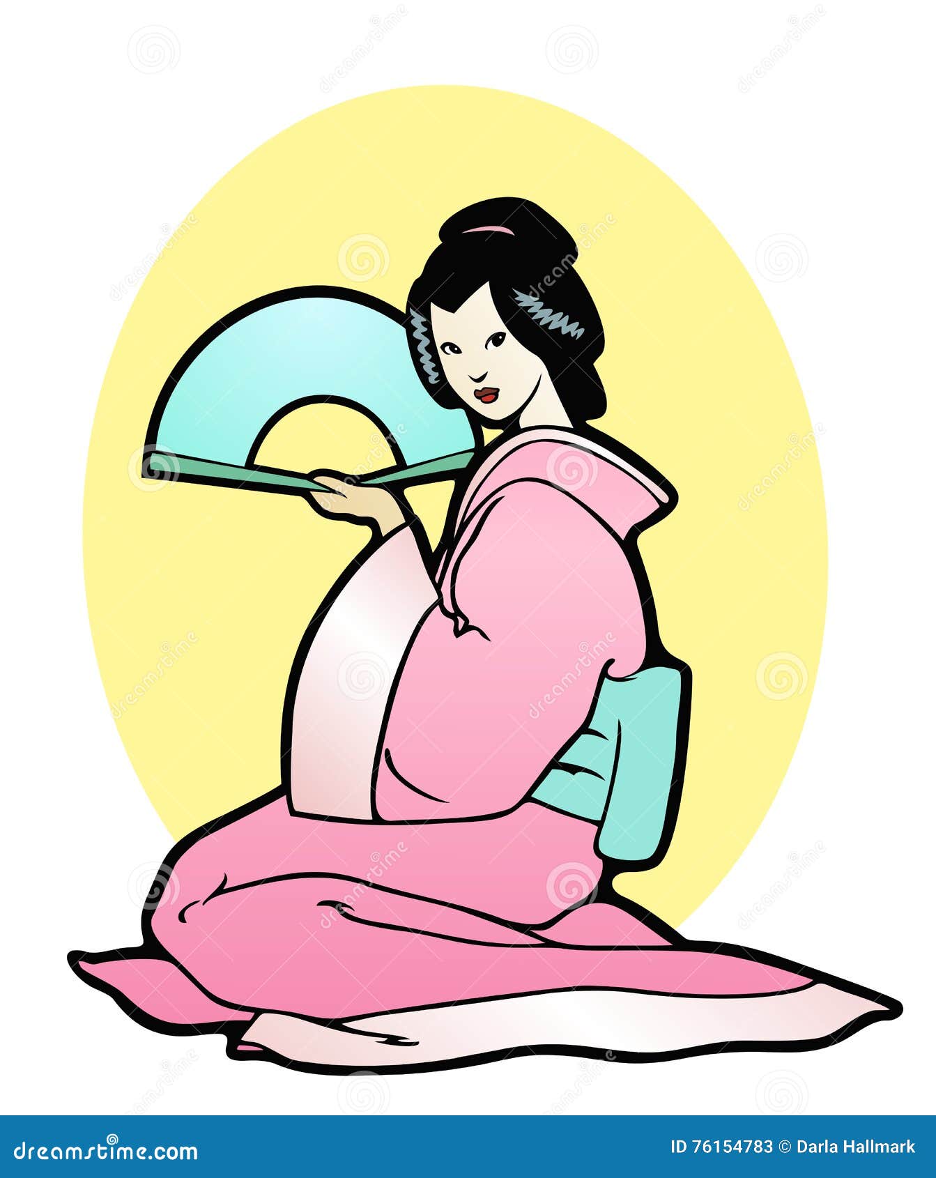 Charming Geisha stock vector. Illustration of asian, geisha - 76154783