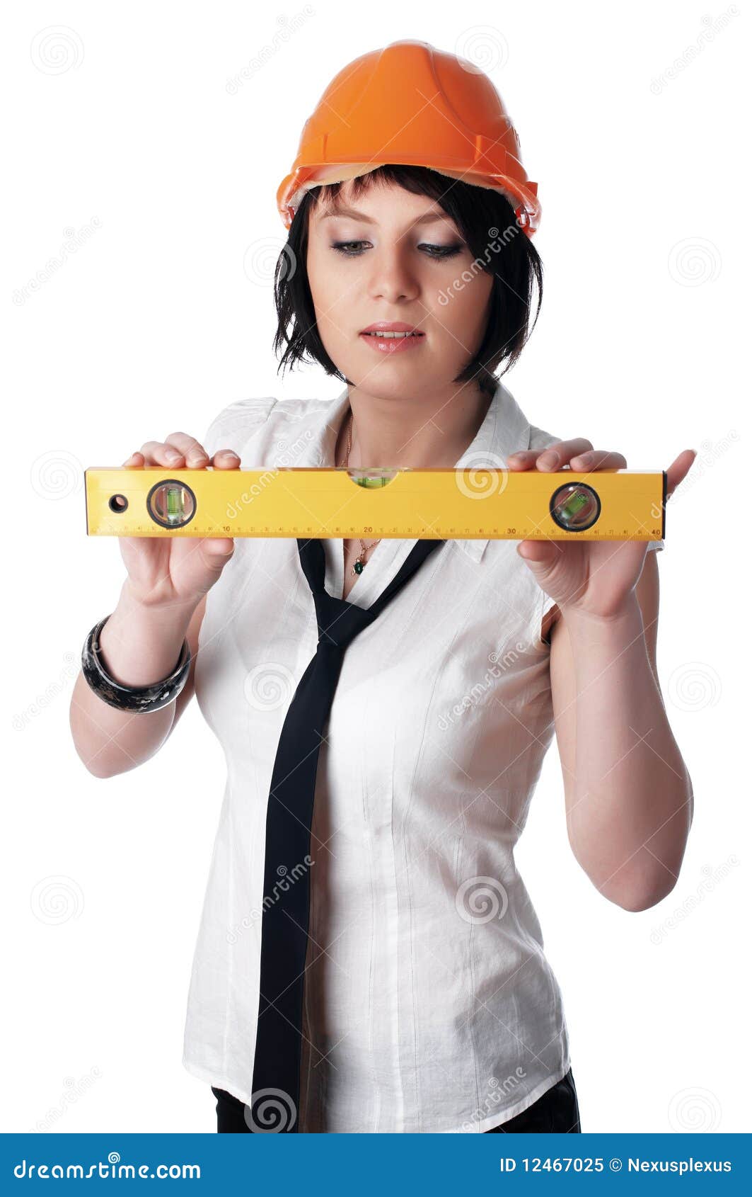 Charming girl the builder stock image. Image of blue - 12467025