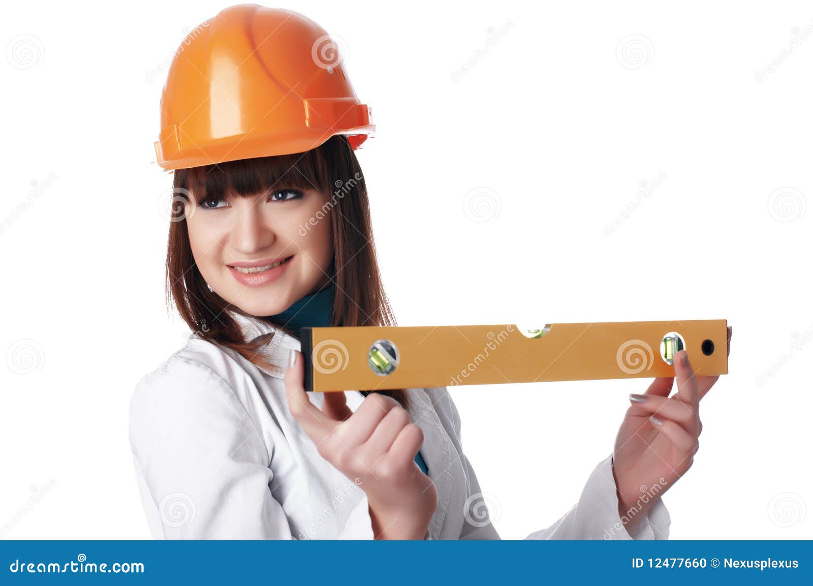 Charming girl the builder stock photo. Image of business - 12477660