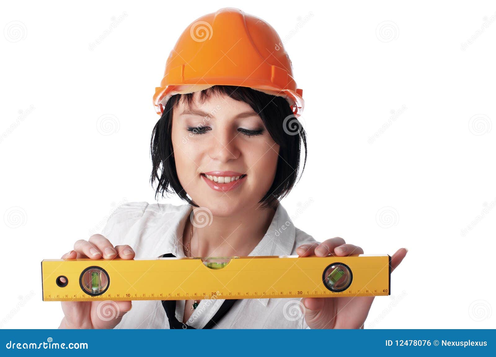 Charming girl the builder stock photo. Image of adult - 12478076