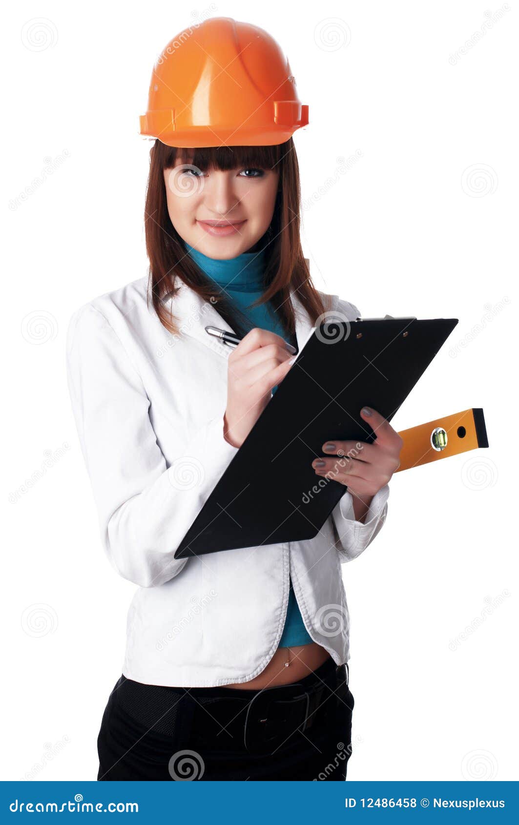 Charming girl the builder stock photo. Image of happy - 12486458