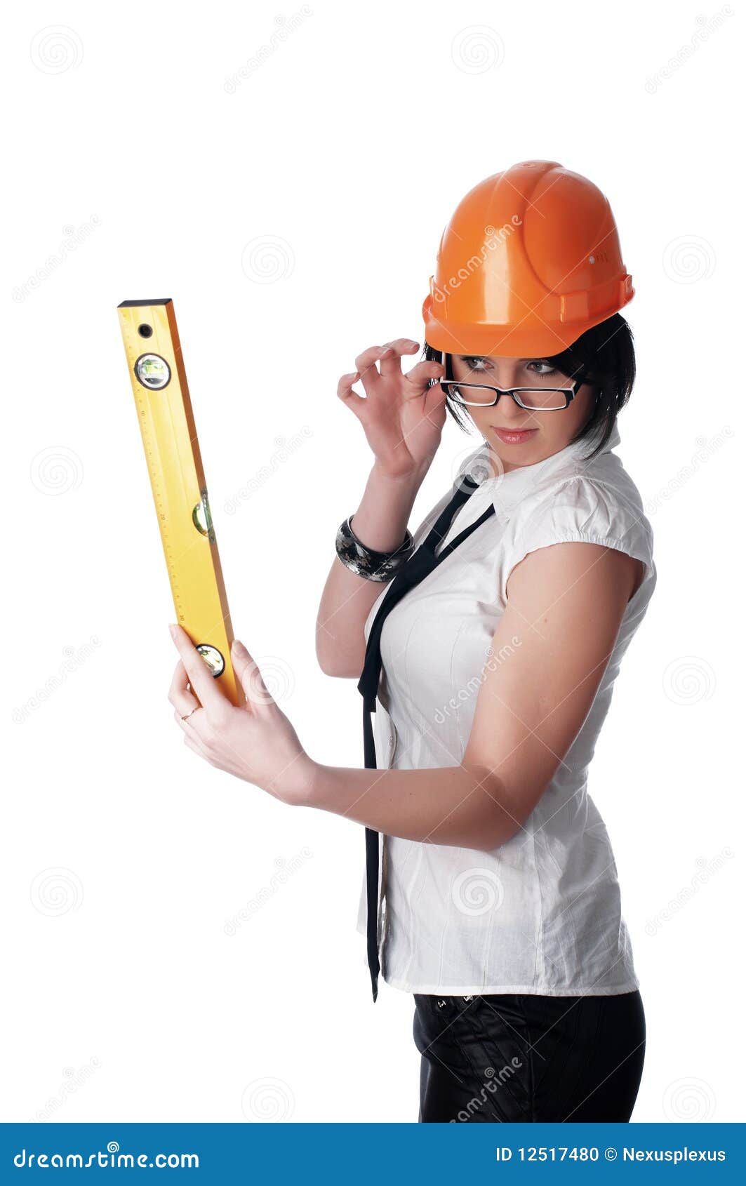 Charming girl the builder stock photo. Image of caucasian - 12517480