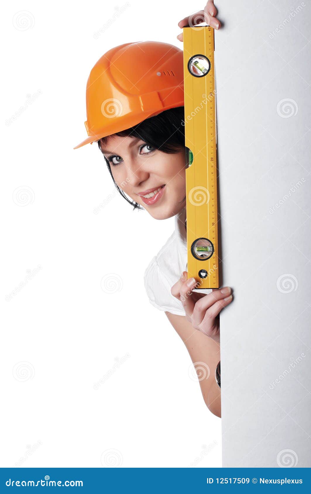 Charming girl the builder stock image. Image of blond - 12517509