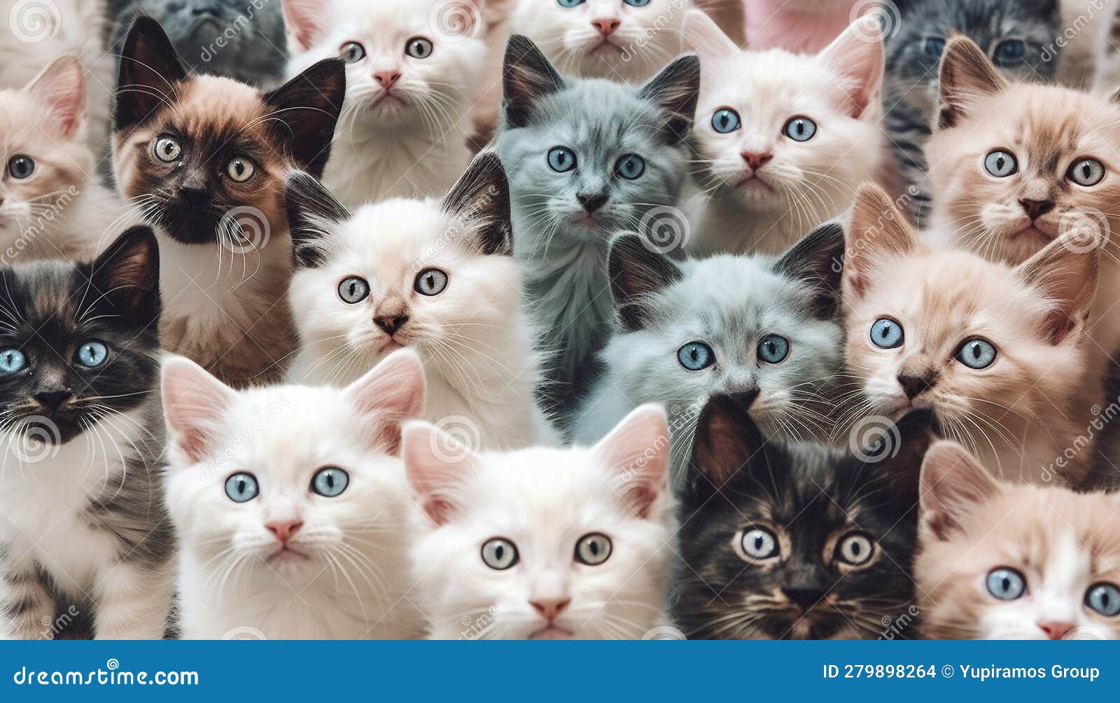 A Charming Group of Playful Kittens Sitting in a Studio Generated by AI ...