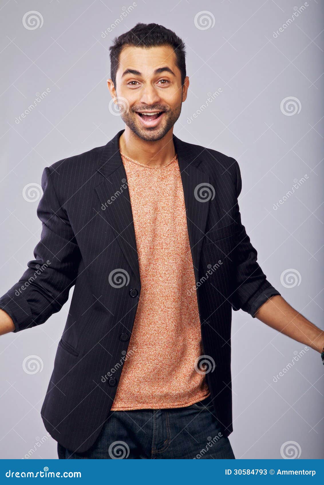 Charming Guy Happy about Something Stock Image - Image of single, alone ...