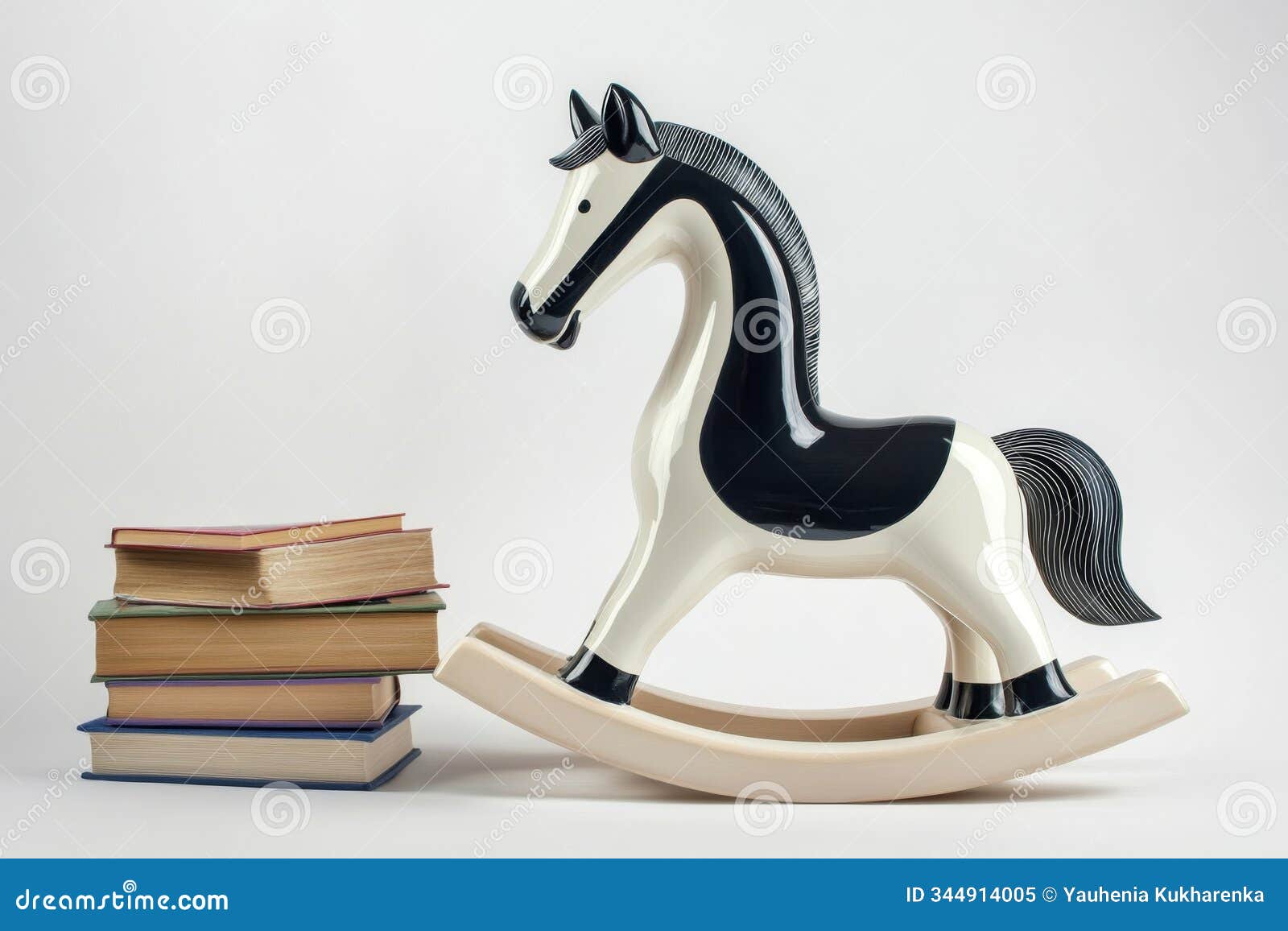 Glossy White Rocking Horse Illustration Stock Illustration ...