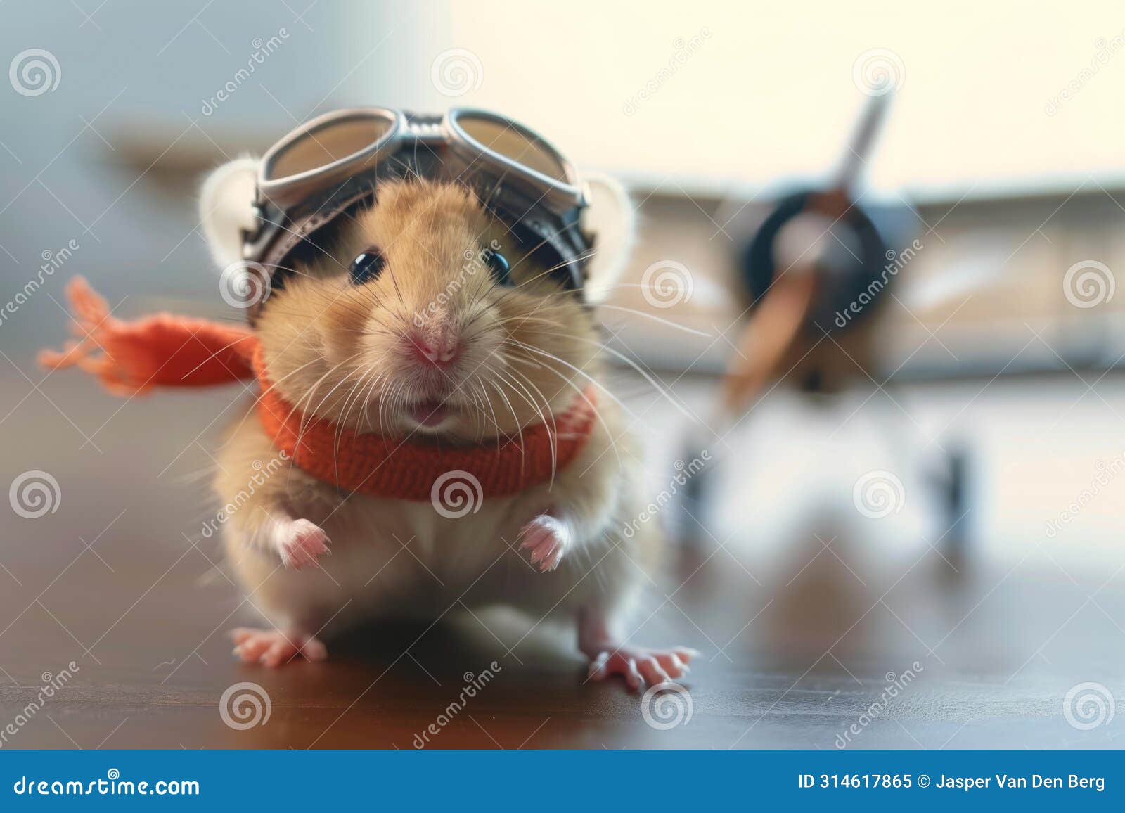 Adorable Hamster Pilot with Toy Airplane, Creative Pet Concept Stock ...