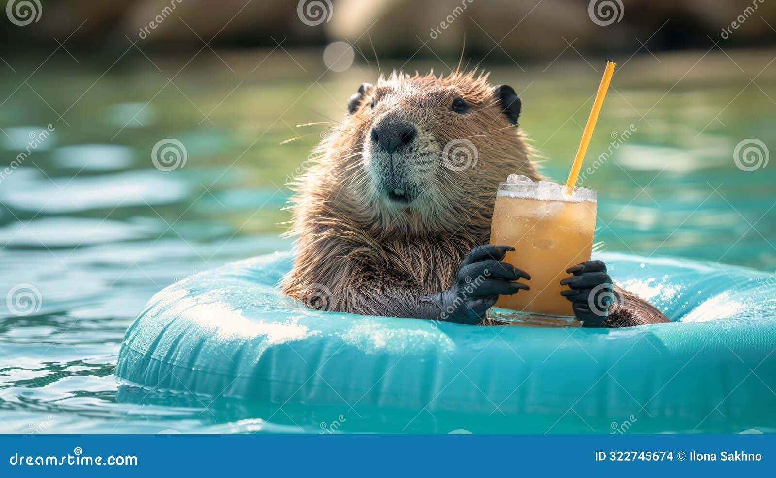 Relaxing Capybara With Tangerines. Vector Illustration. Capybara In ...