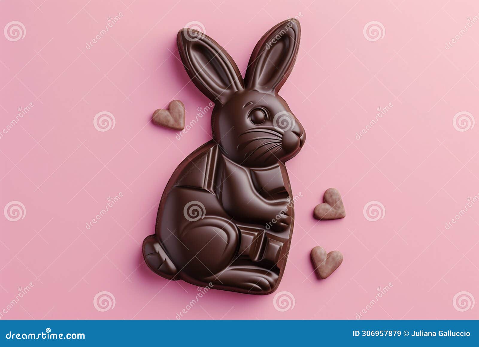 Rabbit Shaped Chocolate Bar with Easter Eggs Pink Stock Illustration ...