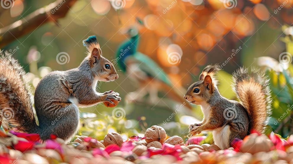 A Charming Image of Two Squirrels Standing Side by Side. Perfect for ...