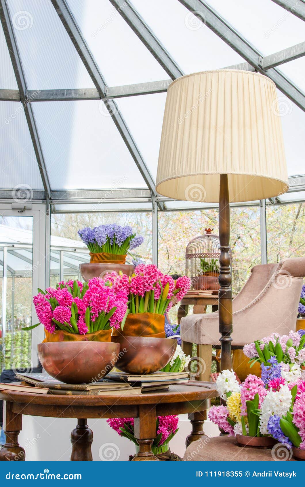 Charming Interiors in the Room with Flower Pots Stock Image - Image of ...