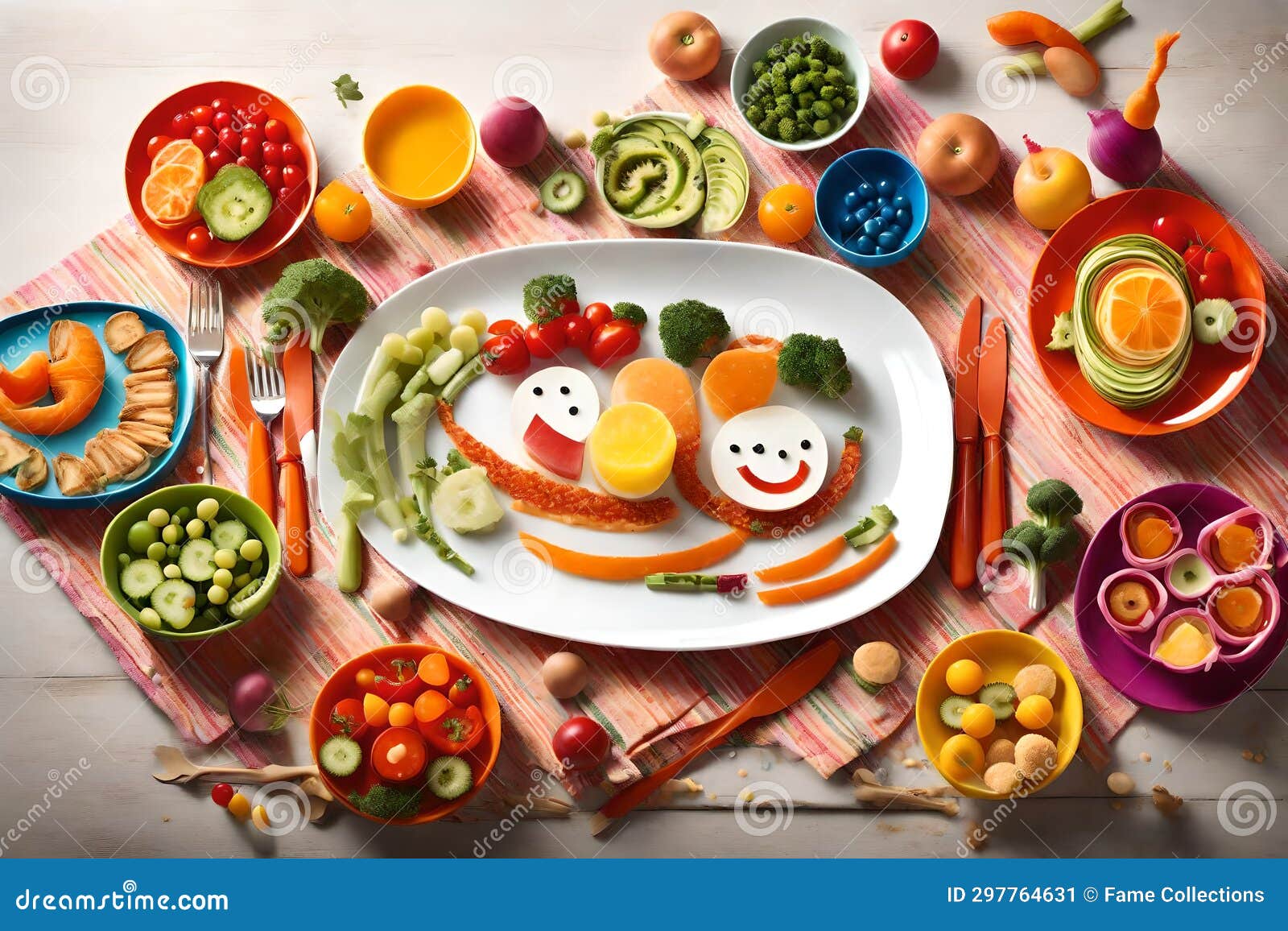 A Charming and Inviting Image Capturing a Kids Dinner Scene. Stock ...