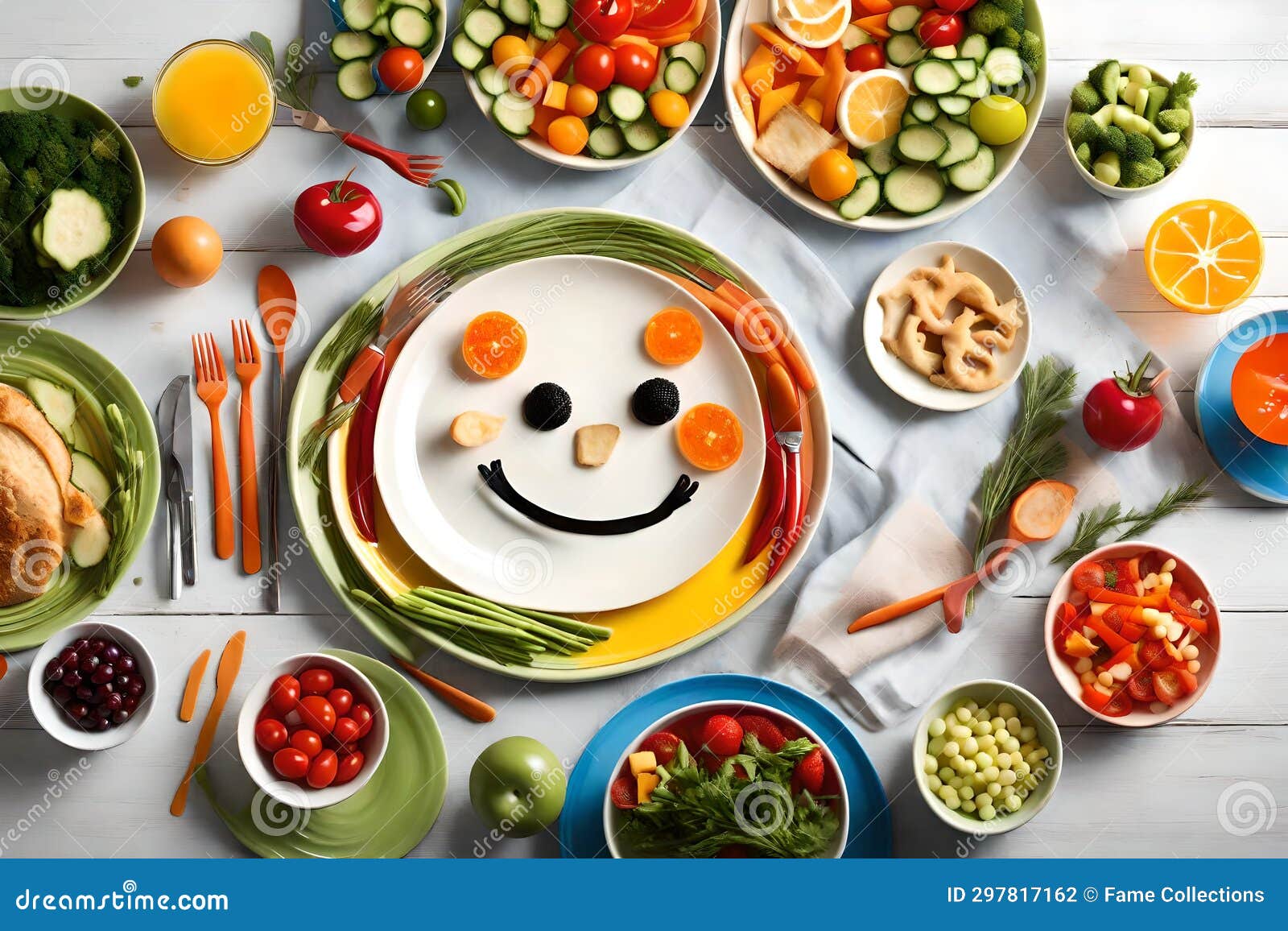 A Charming and Inviting Image Capturing a Kids Dinner Scene. Stock ...