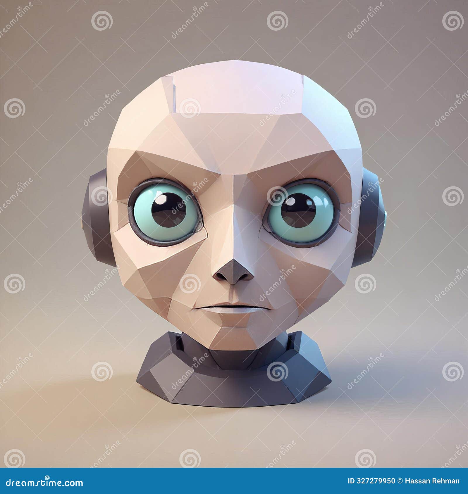 A Charming Isometric Robot Icon in 3D Stock Illustration - Illustration ...