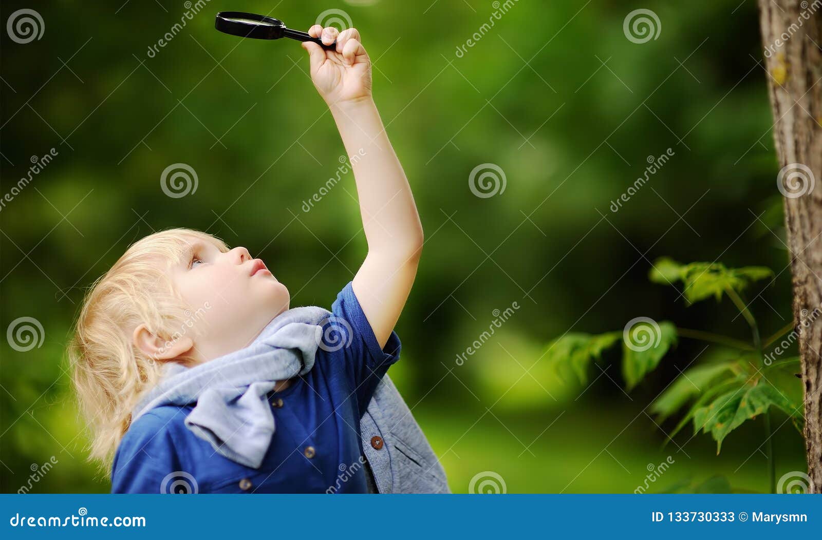 Charming Kid Exploring Nature with Magnifying Glass Stock Image - Image ... Charming Kid Exploring Nature with Magnifying Glass Stock Image - Image ...