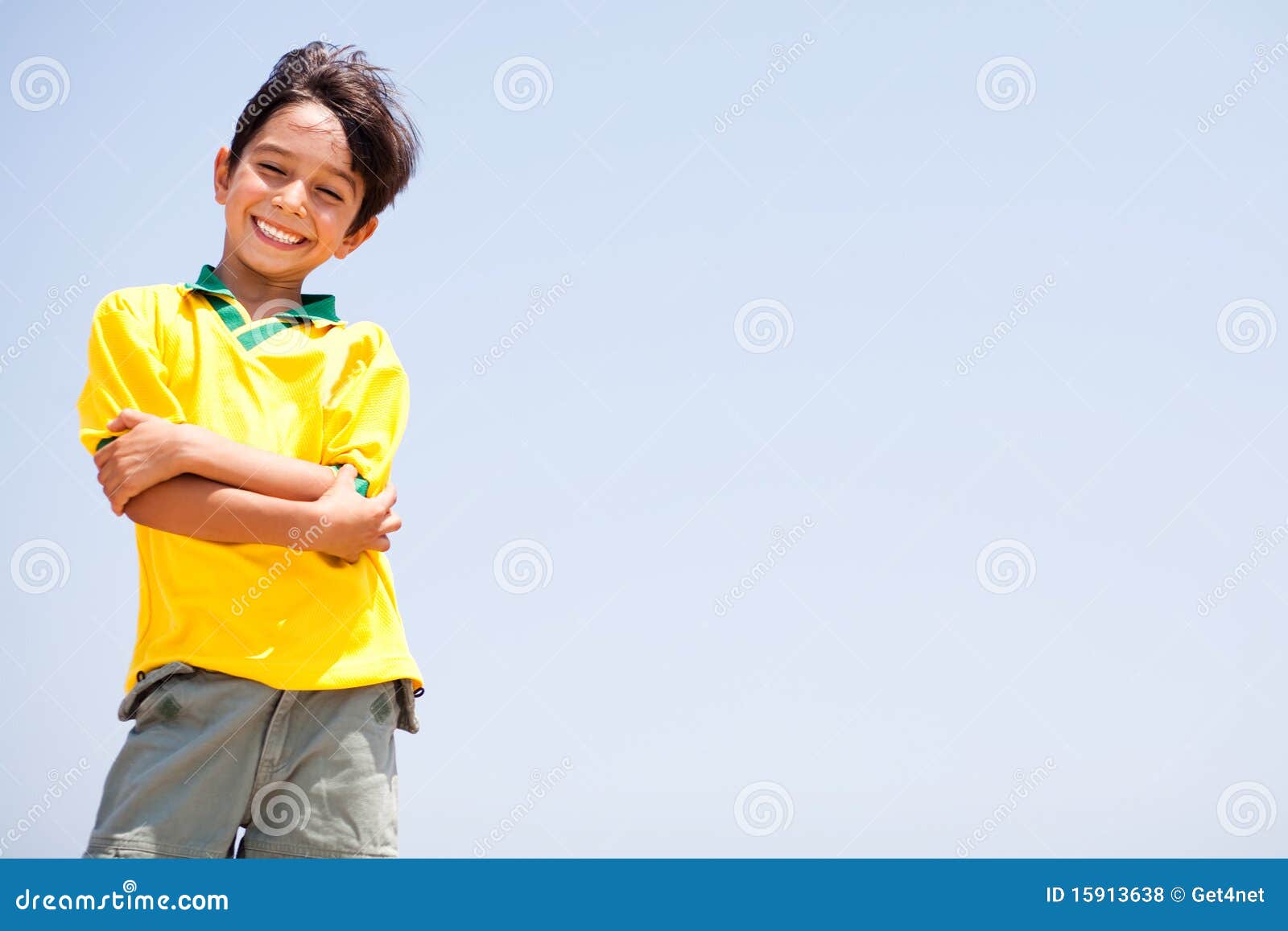 Charming Kid Posing with Folded Arms Stock Photo - Image of child, pose ...