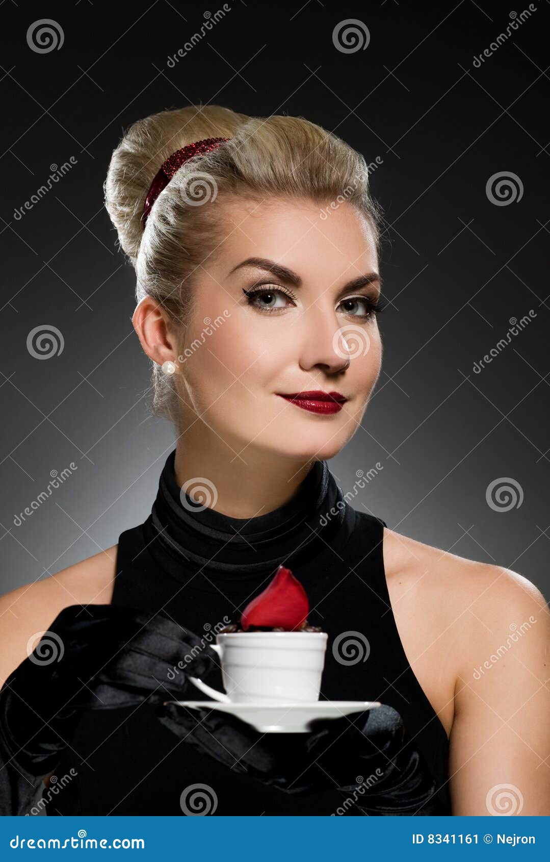 Charming Lady with Coffee Cup Stock Image - Image of espresso, film ...