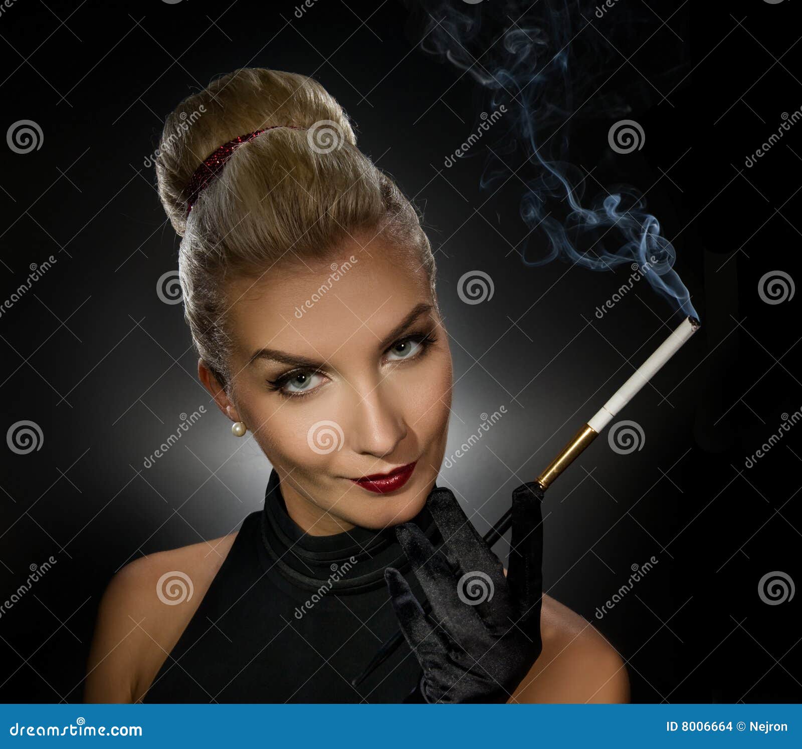 Charming Lady Smoking Cigarette Stock Photo - Image of desire ...