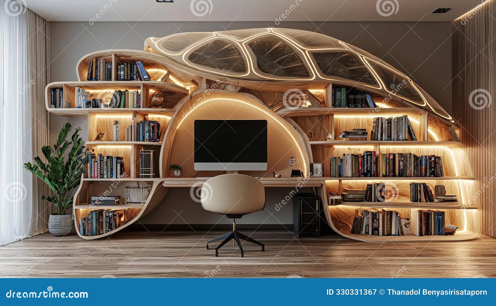 A Charming Large Turtle-shaped Bookshelf with Shelves Forming the ...