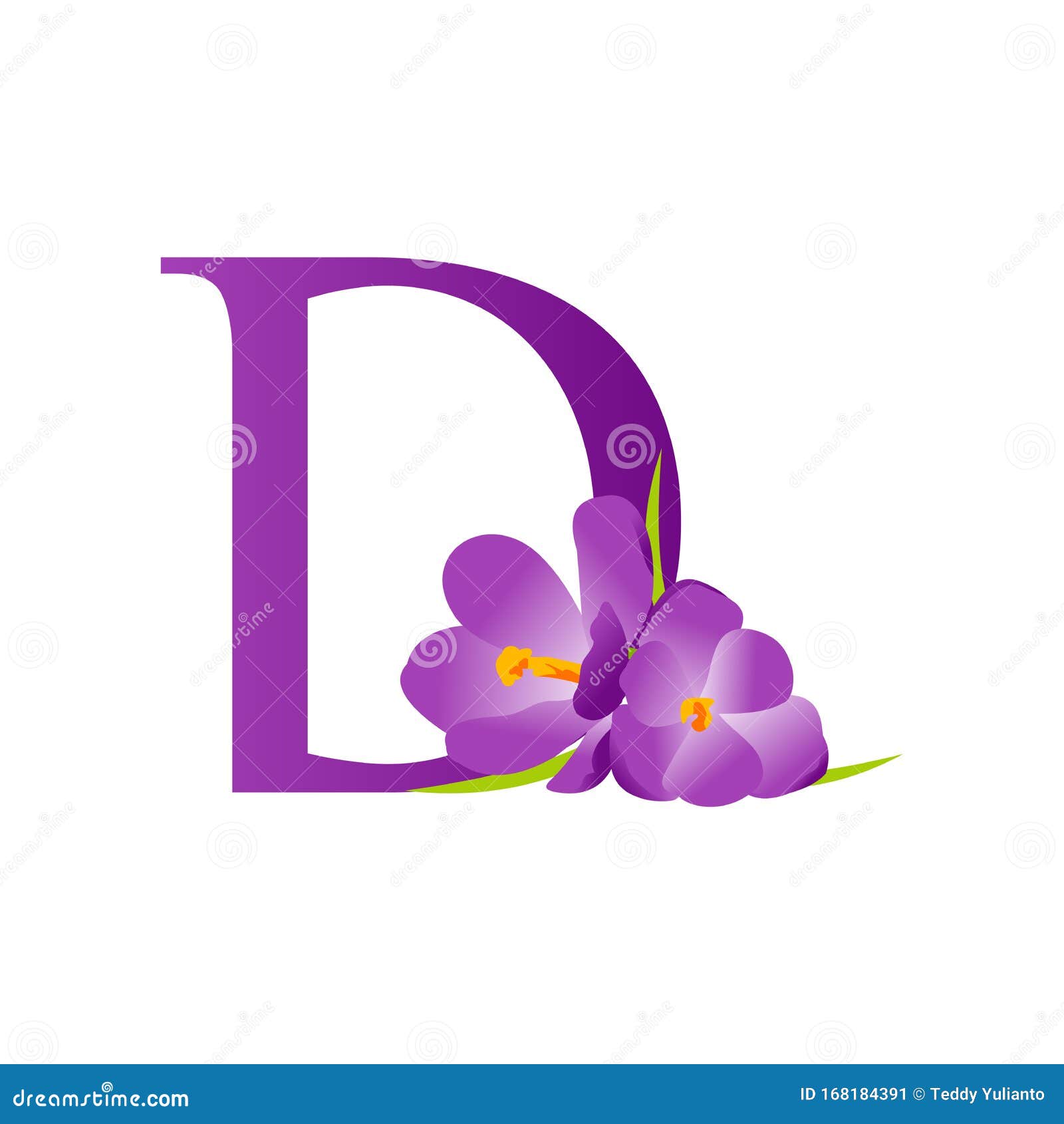 Charming Logo Design Initial D Flower Stock Vector - Illustration of ...