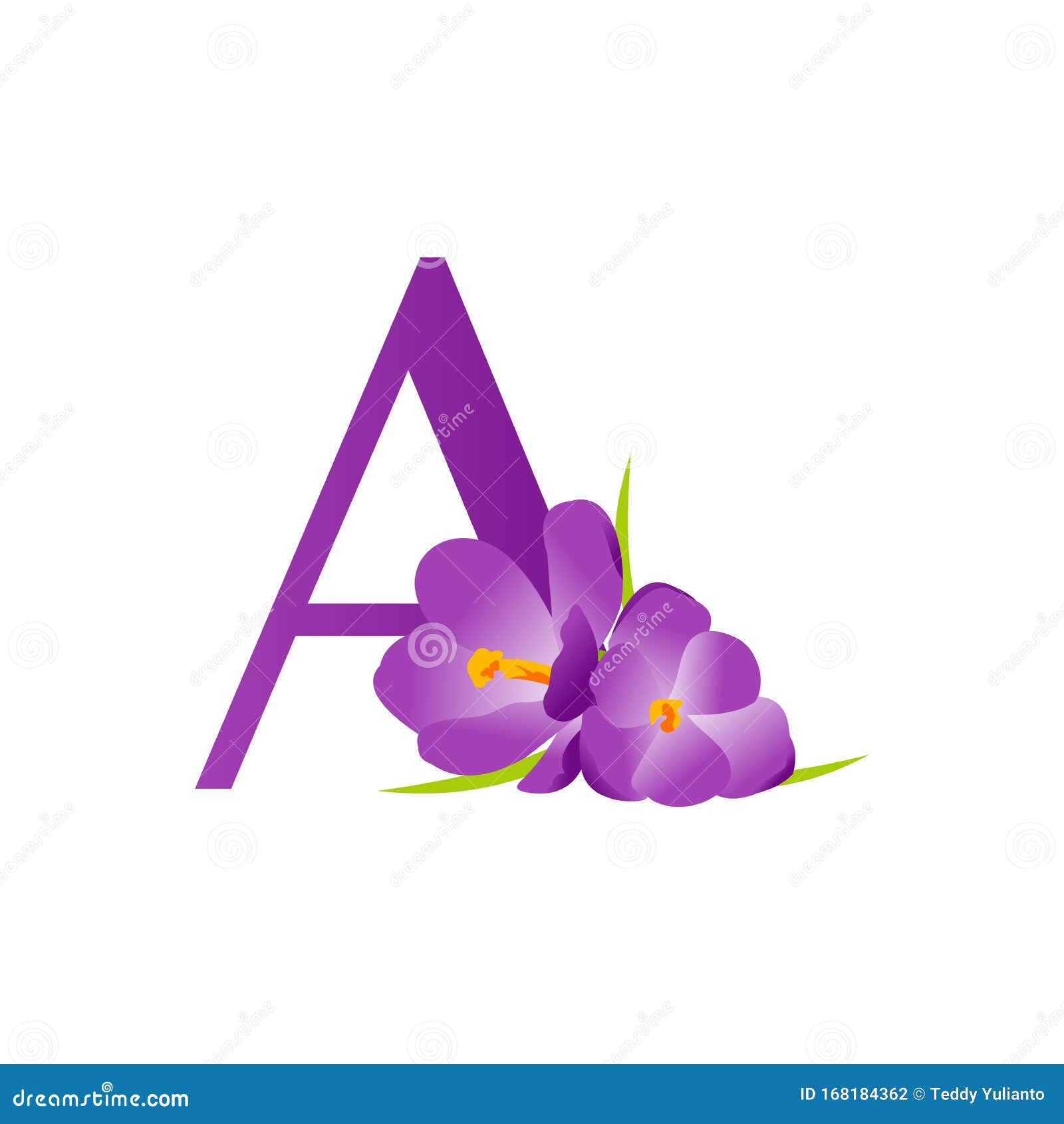 Charming Logo Design Initial a Flower Stock Vector - Illustration of ...