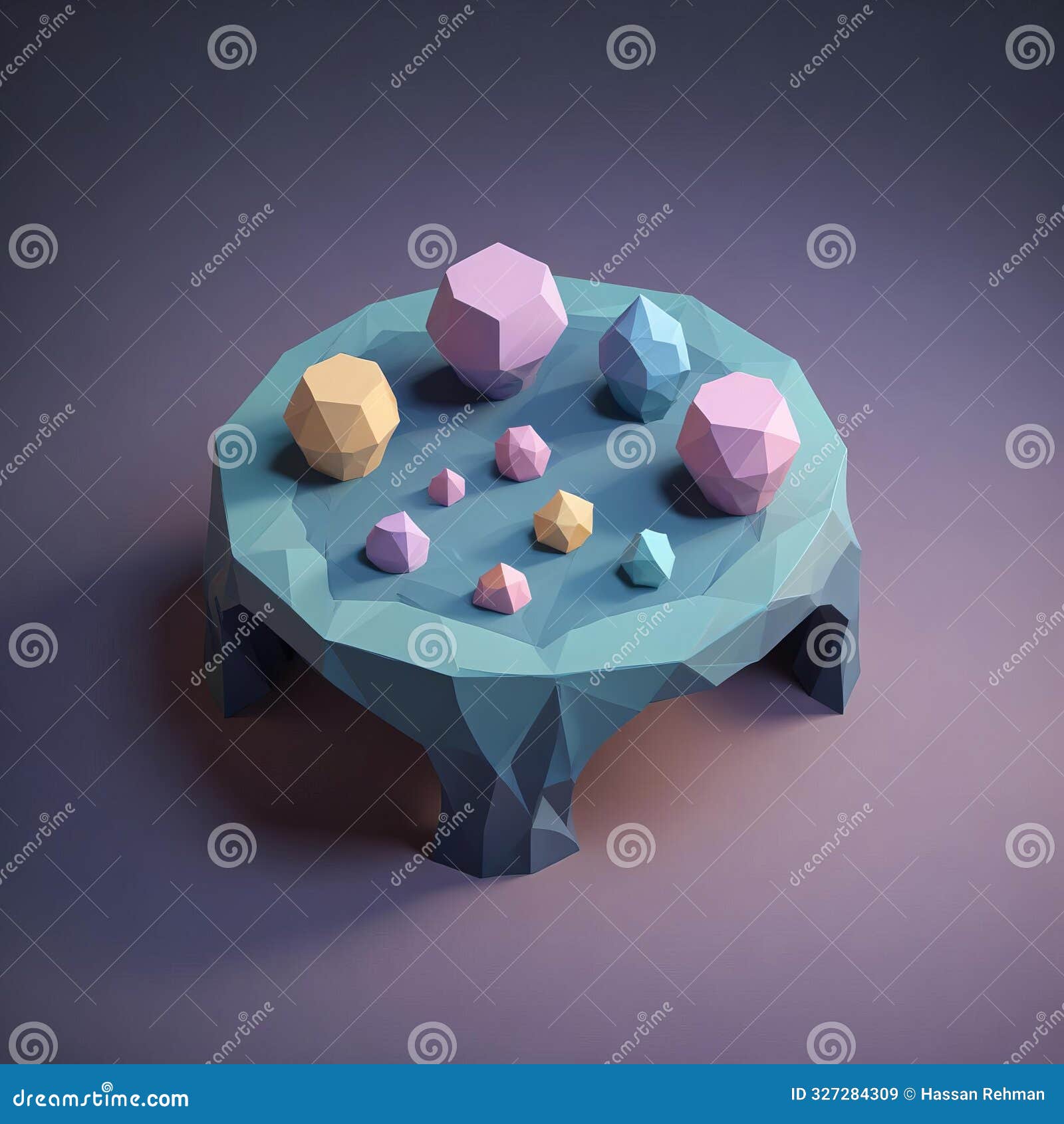 Charming Low Poly Table Design Stock Illustration - Illustration of ...