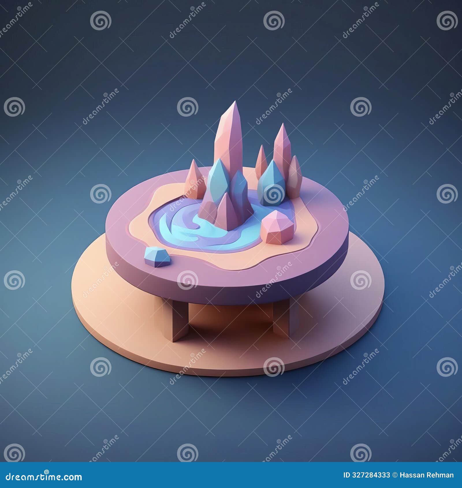 Charming Low Poly Table Design Stock Illustration - Illustration of ...