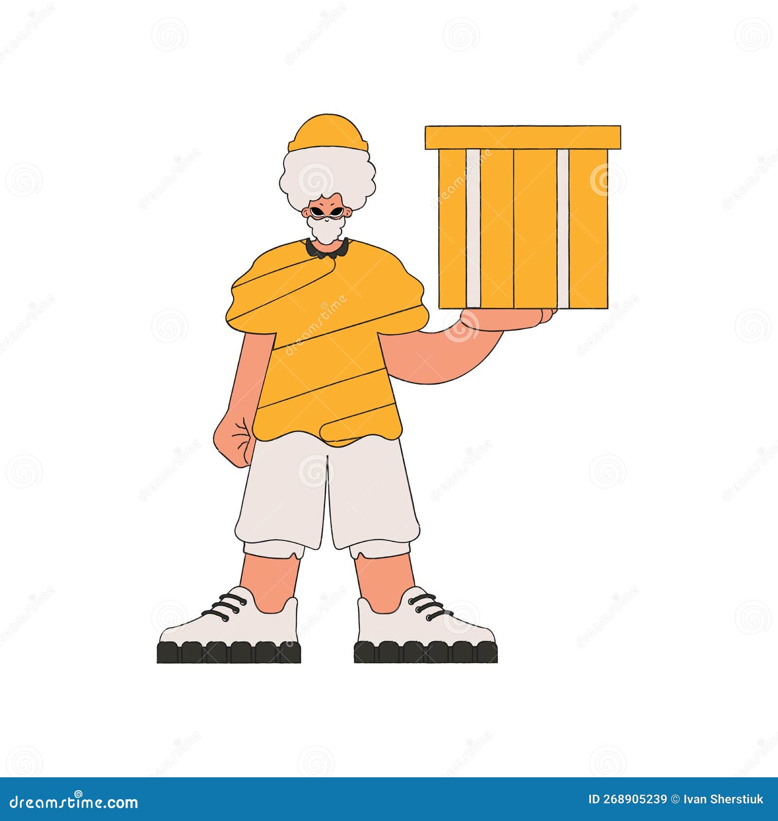 Charming Man Holding a Box in His Hands. Parcel and Cargo ...