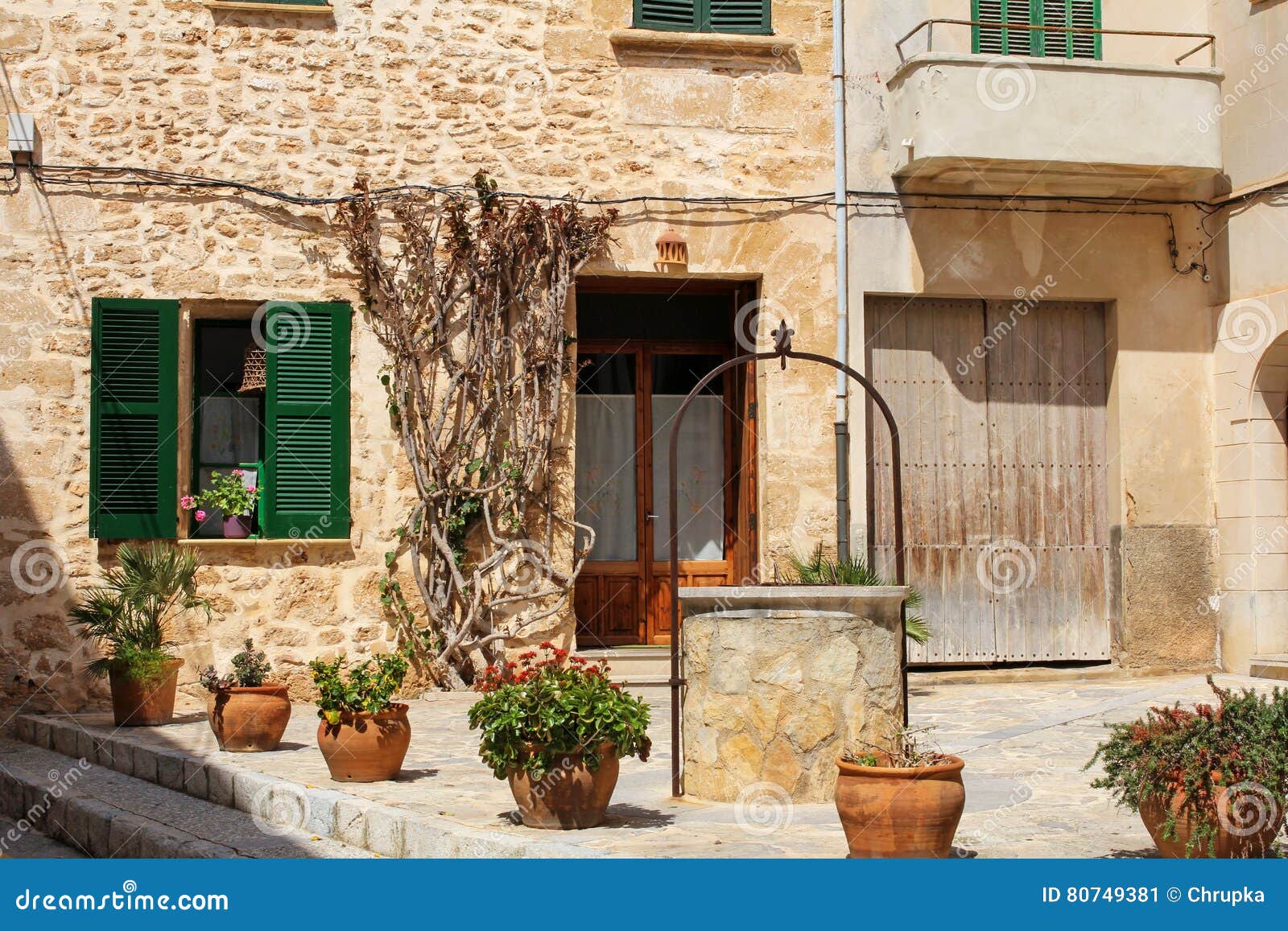 Charming Mediterranean Street Stock Image - Image of city, color: 80749381