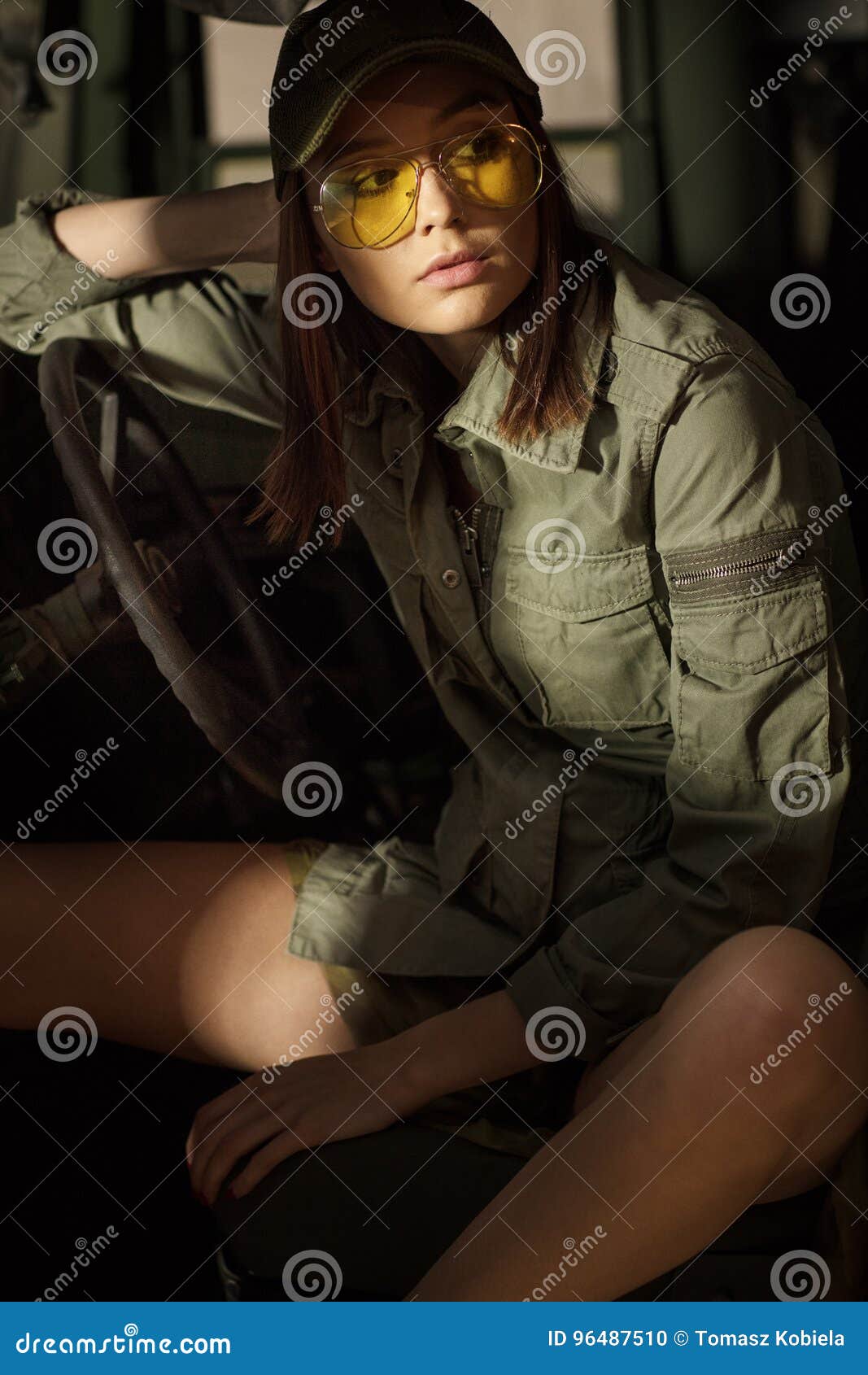 Charming Model Sitting in the Army Tank. Stock Photo - Image of nuclear ... Charming Model Sitting in the Army Tank. Stock Photo - Image of nuclear ...