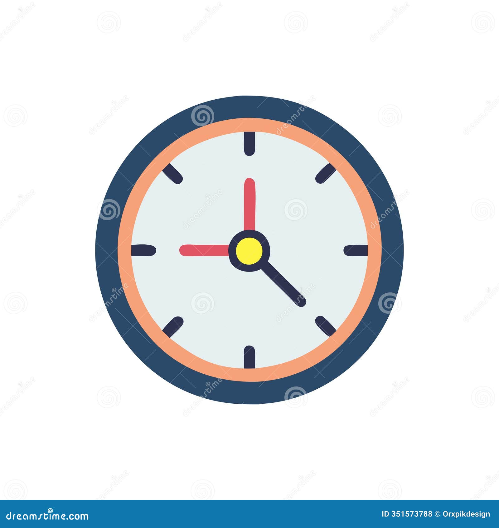 Oversized Wall Clock Icon Cartoon Vector | CartoonDealer.com #351573781