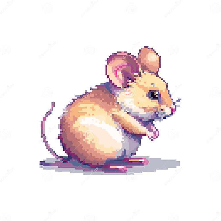 Charming Pixel Art Mouse. Vector Illustration Design Stock Illustration ...