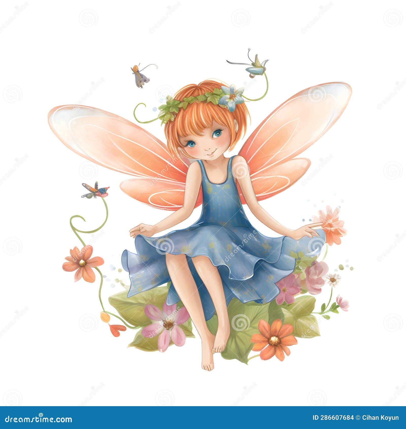 Charming pixie sprite clip stock illustration. Illustration of ...