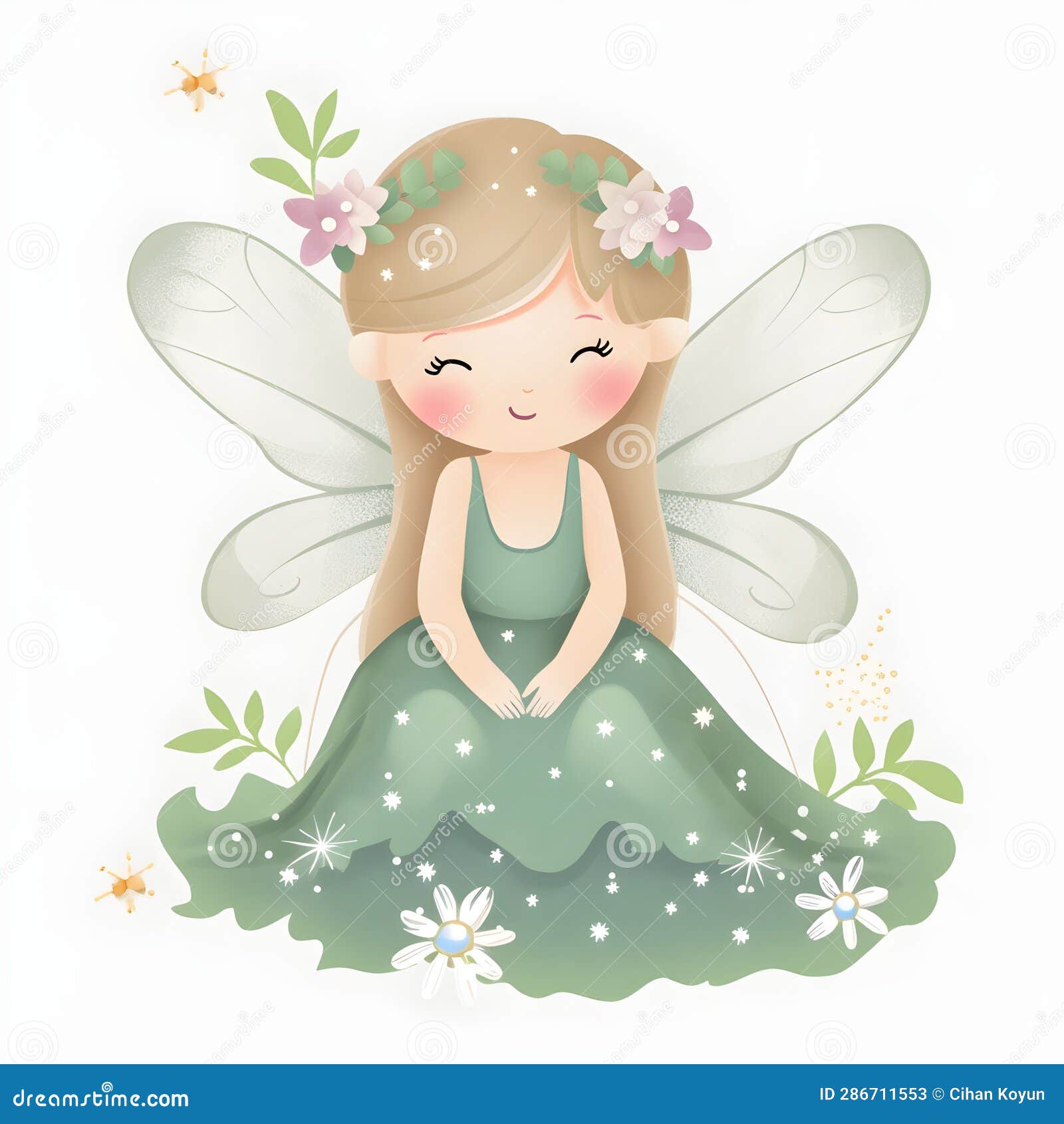 Charming pixie sprite clip stock illustration. Illustration of ...