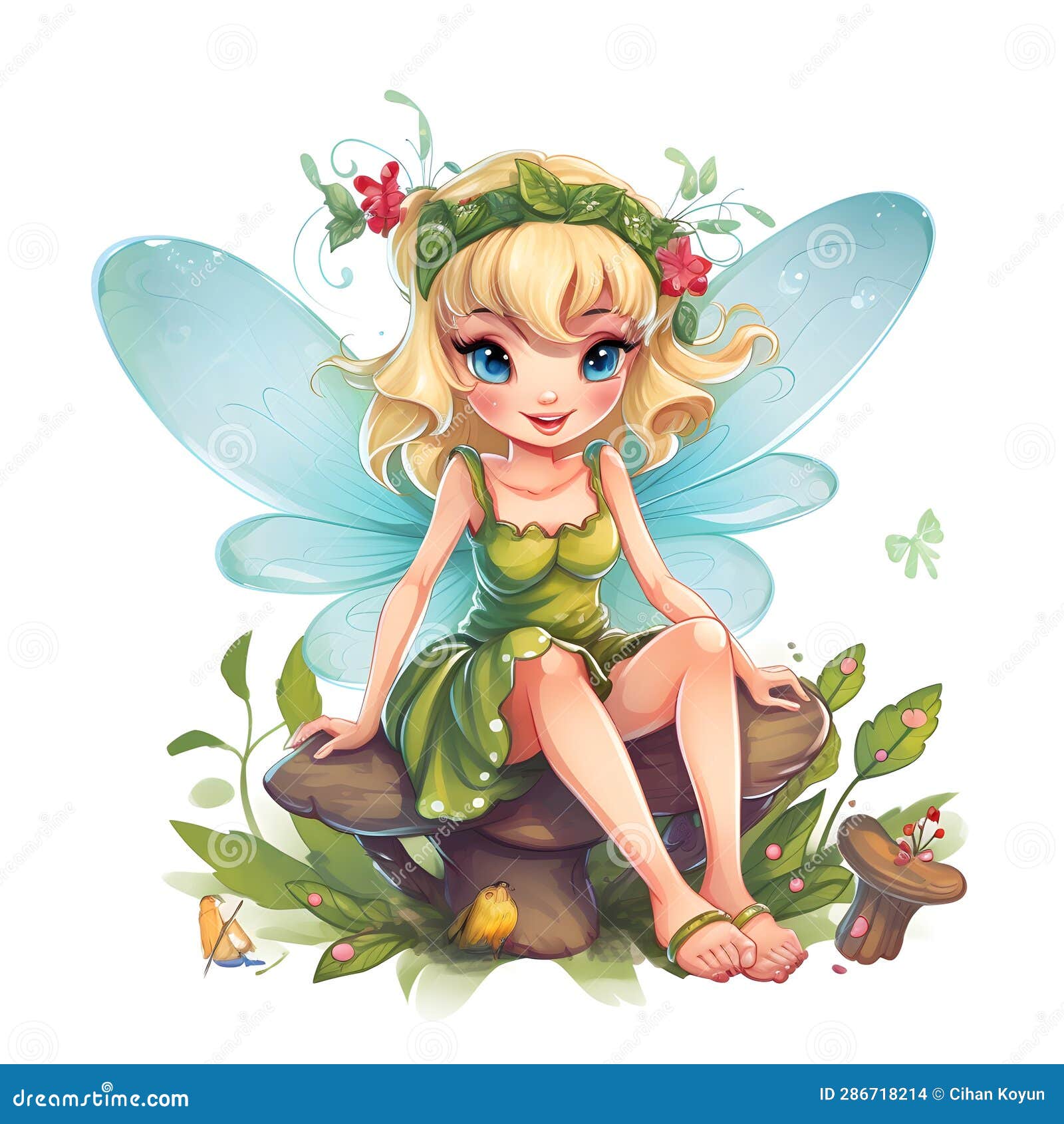 Charming pixie sprite clip stock illustration. Illustration of book ...