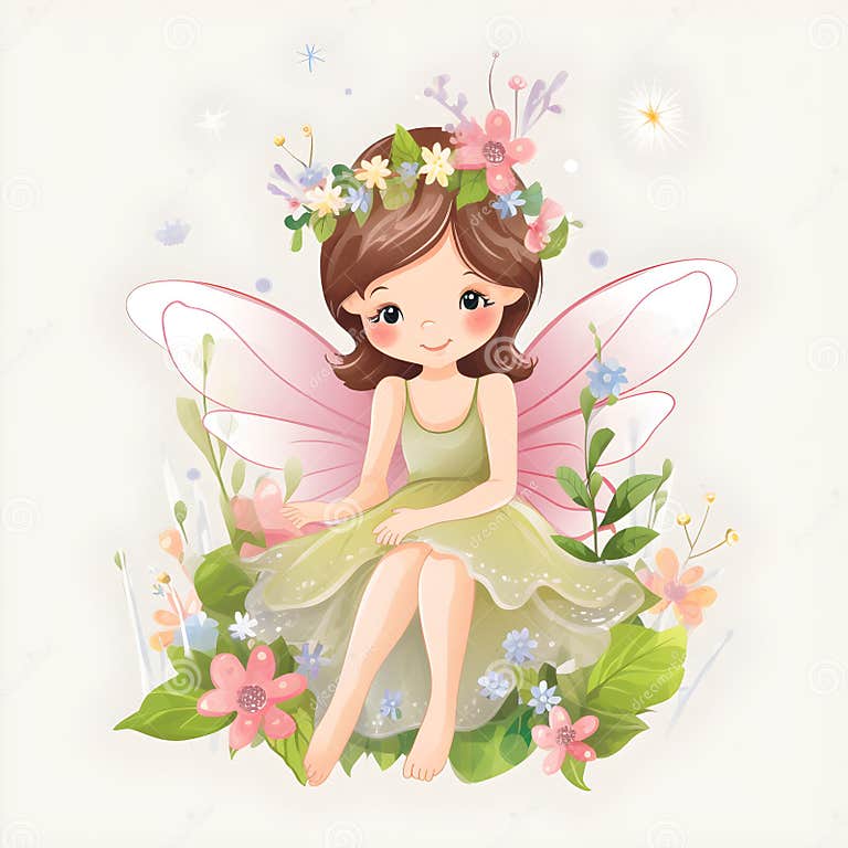 Charming pixie sprite clip stock illustration. Illustration of ...