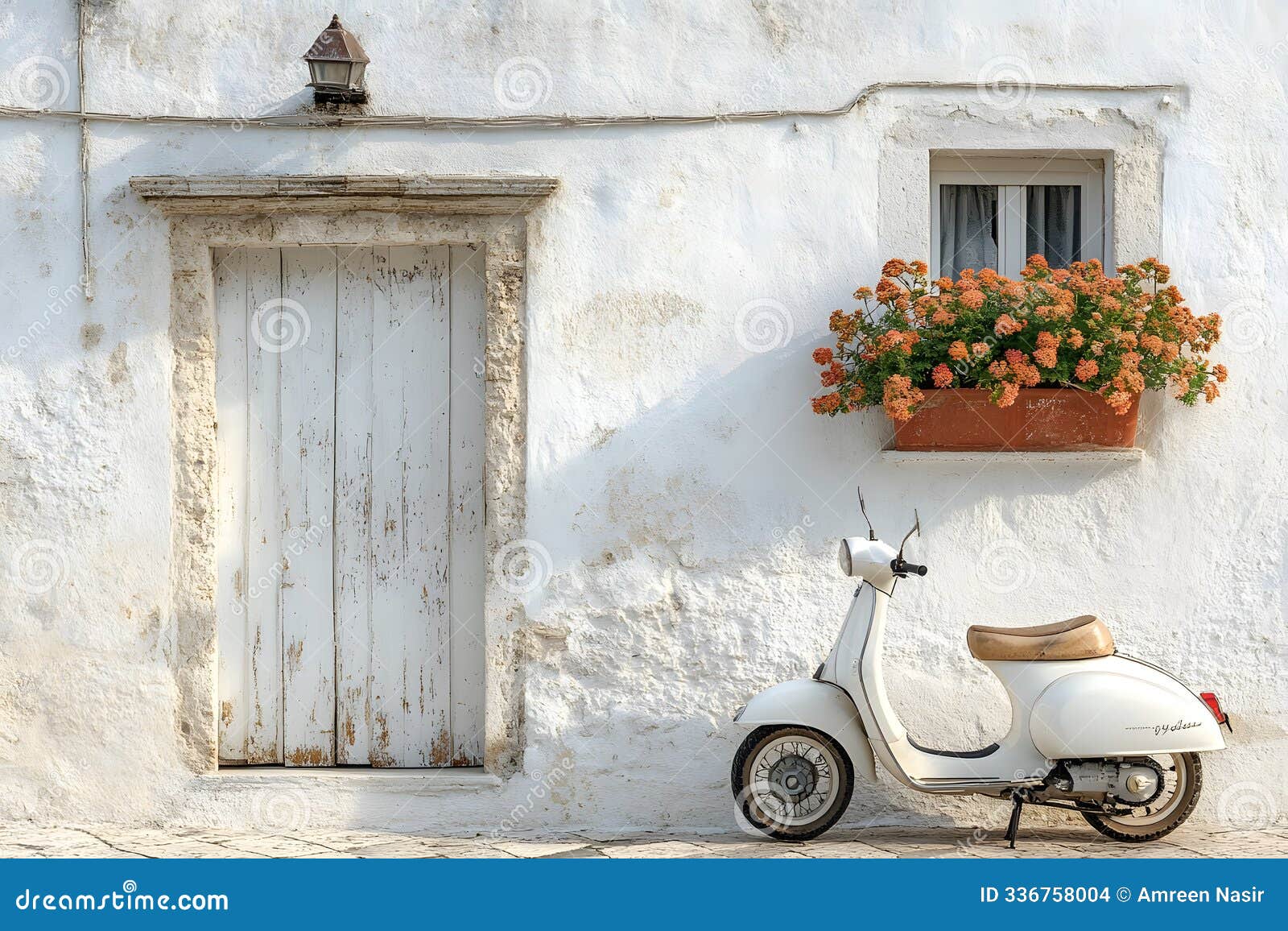 Charming Rustic House with Stone Facade, Balcony, and Potted Plants in ...