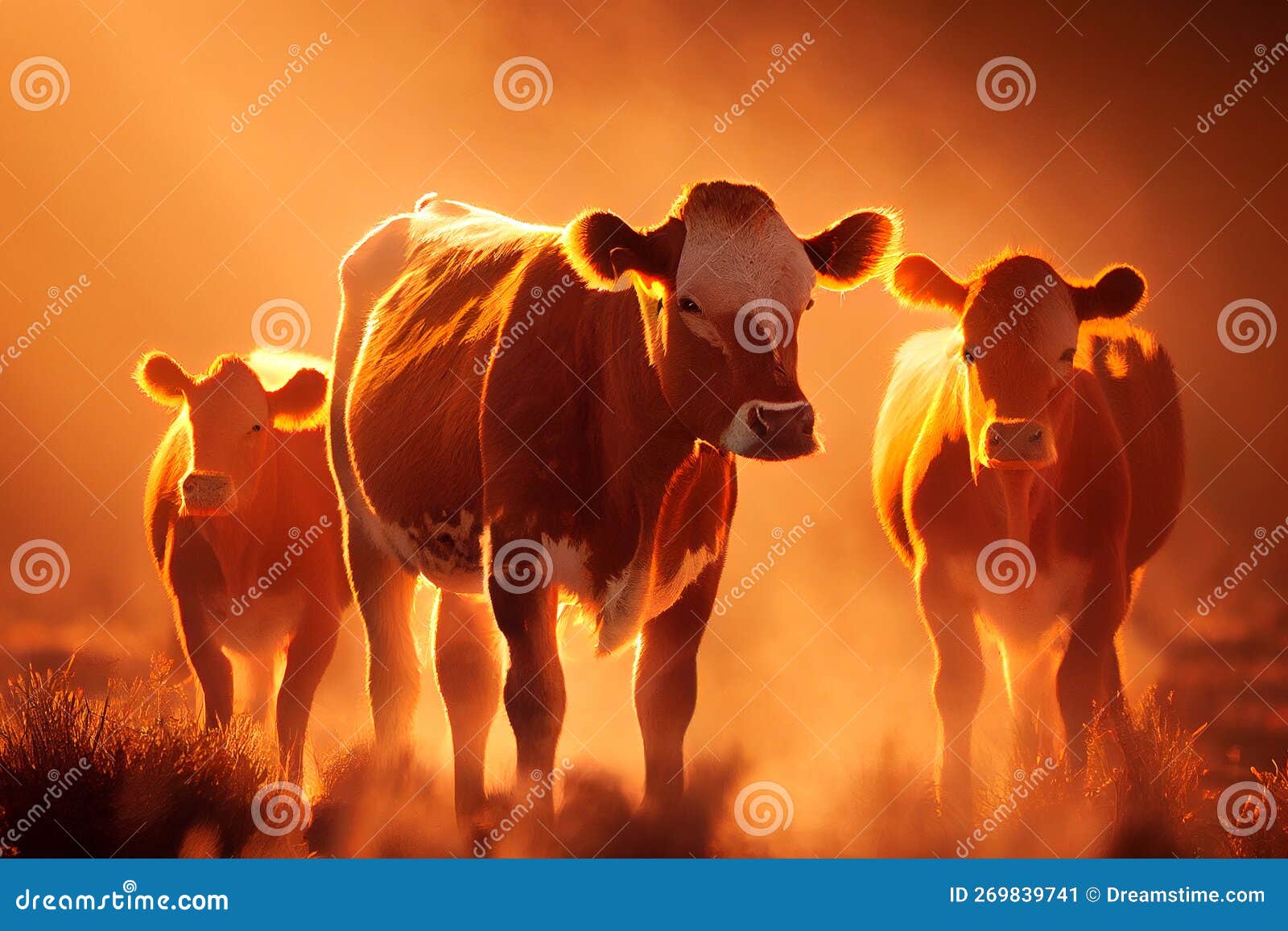 A Charming and Rustic Illustration of a Cow, Depicting Its Distinctive ...