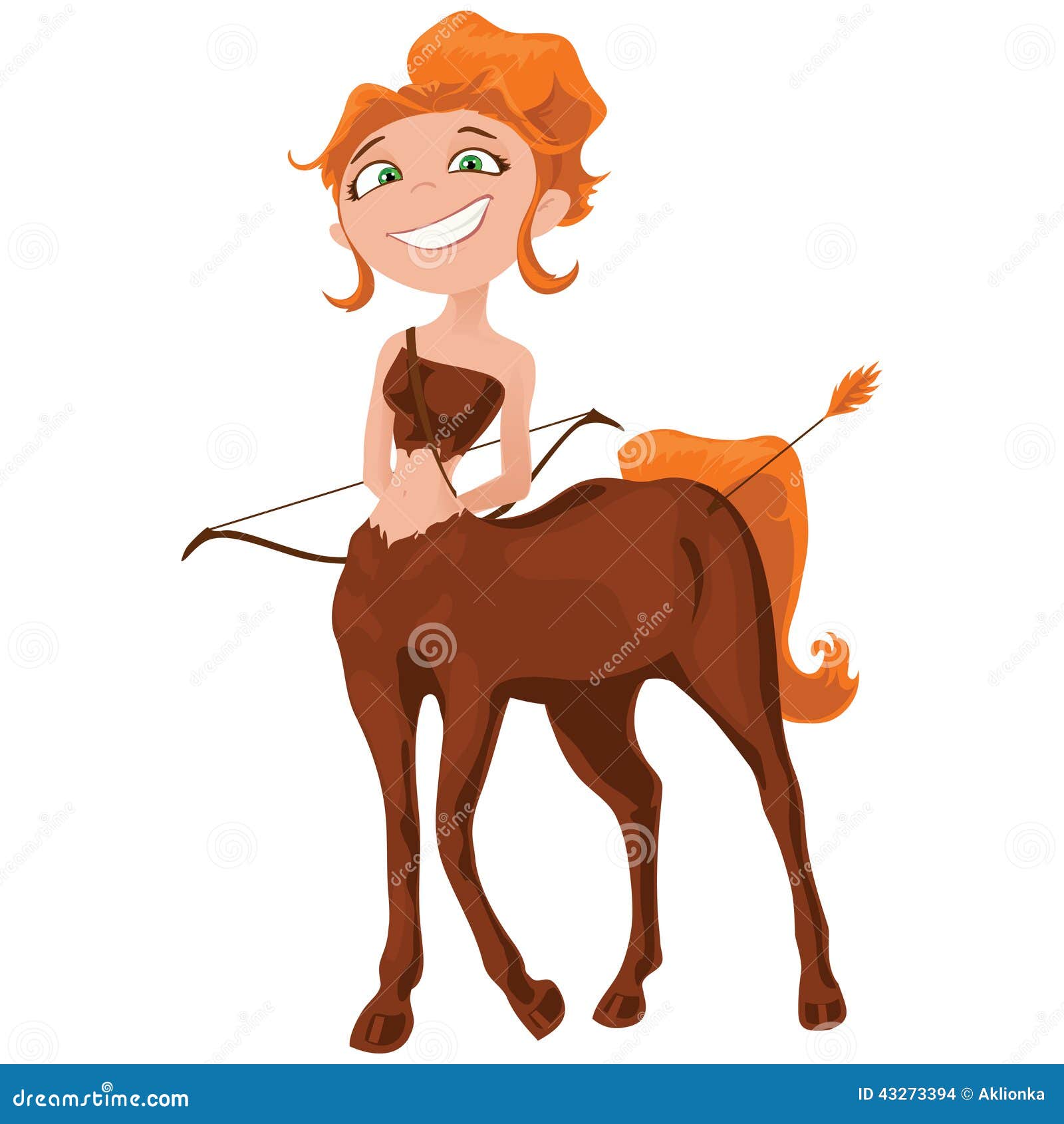 Charming Sagittarius in Cartoon Style Stock Vector - Illustration of ...