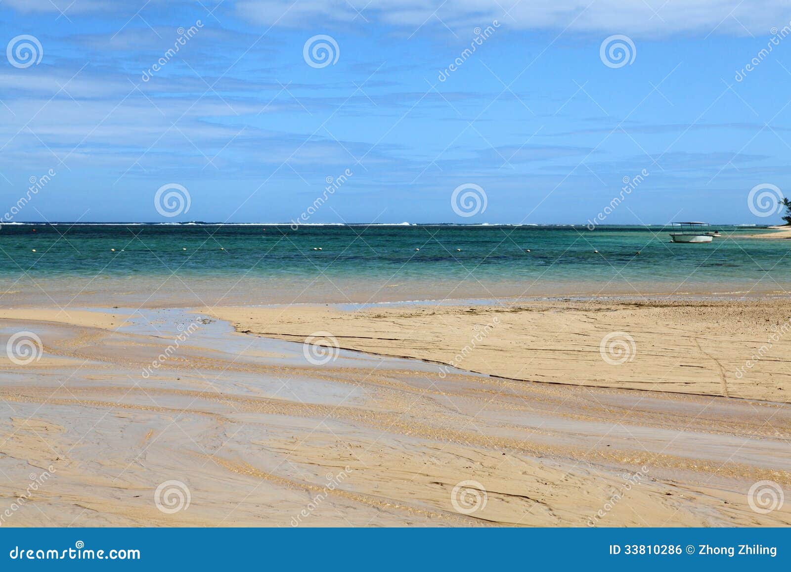 A Charming Sea with Beach and Stream Stock Photo - Image of clouds ...