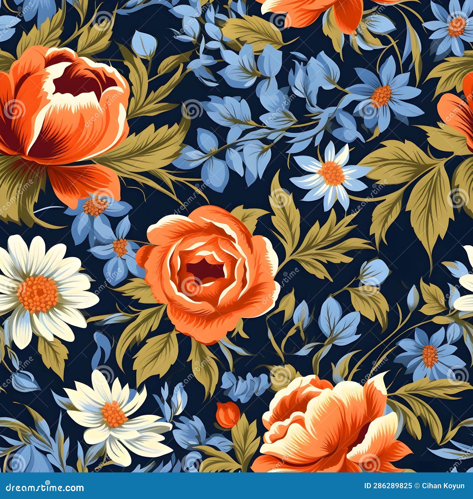 Charming Seamless Flower Background Stock Illustration - Illustration ...