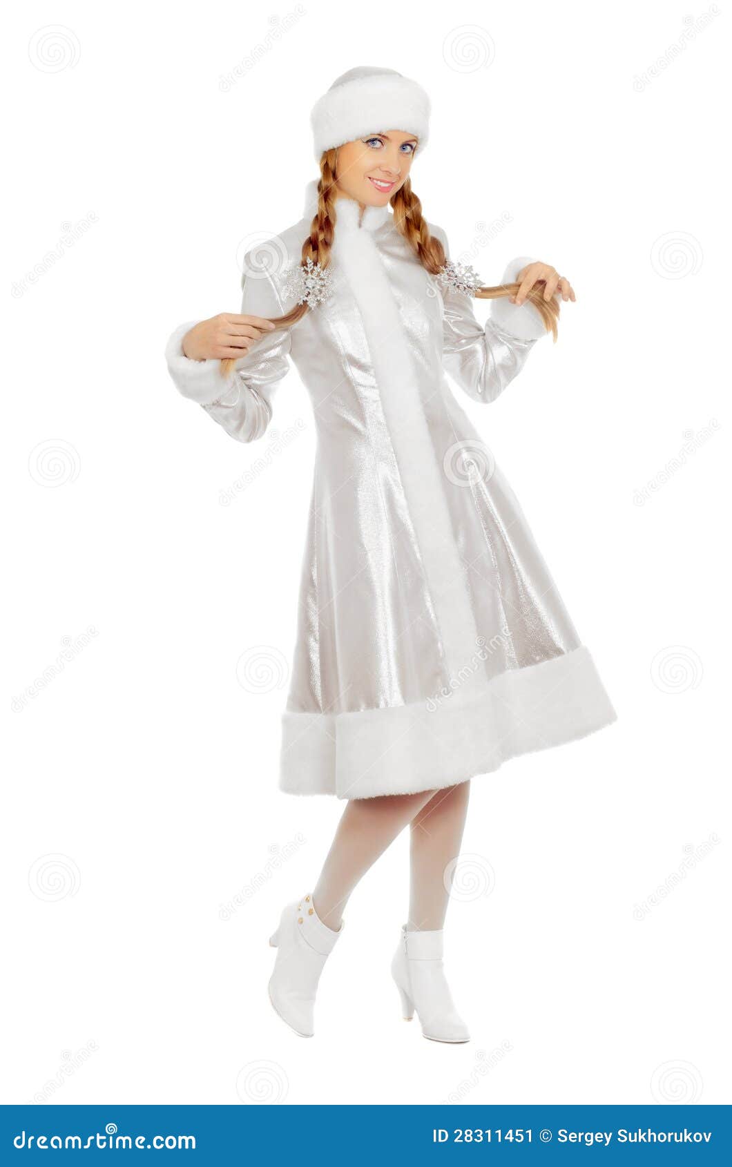 Charming Smiling Snow Maiden Stock Image - Image of braid, person: 28311451