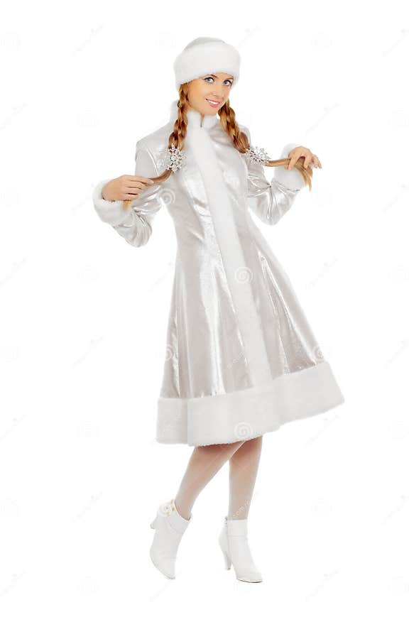 Charming Smiling Snow Maiden Stock Image - Image of braid, person: 28311451