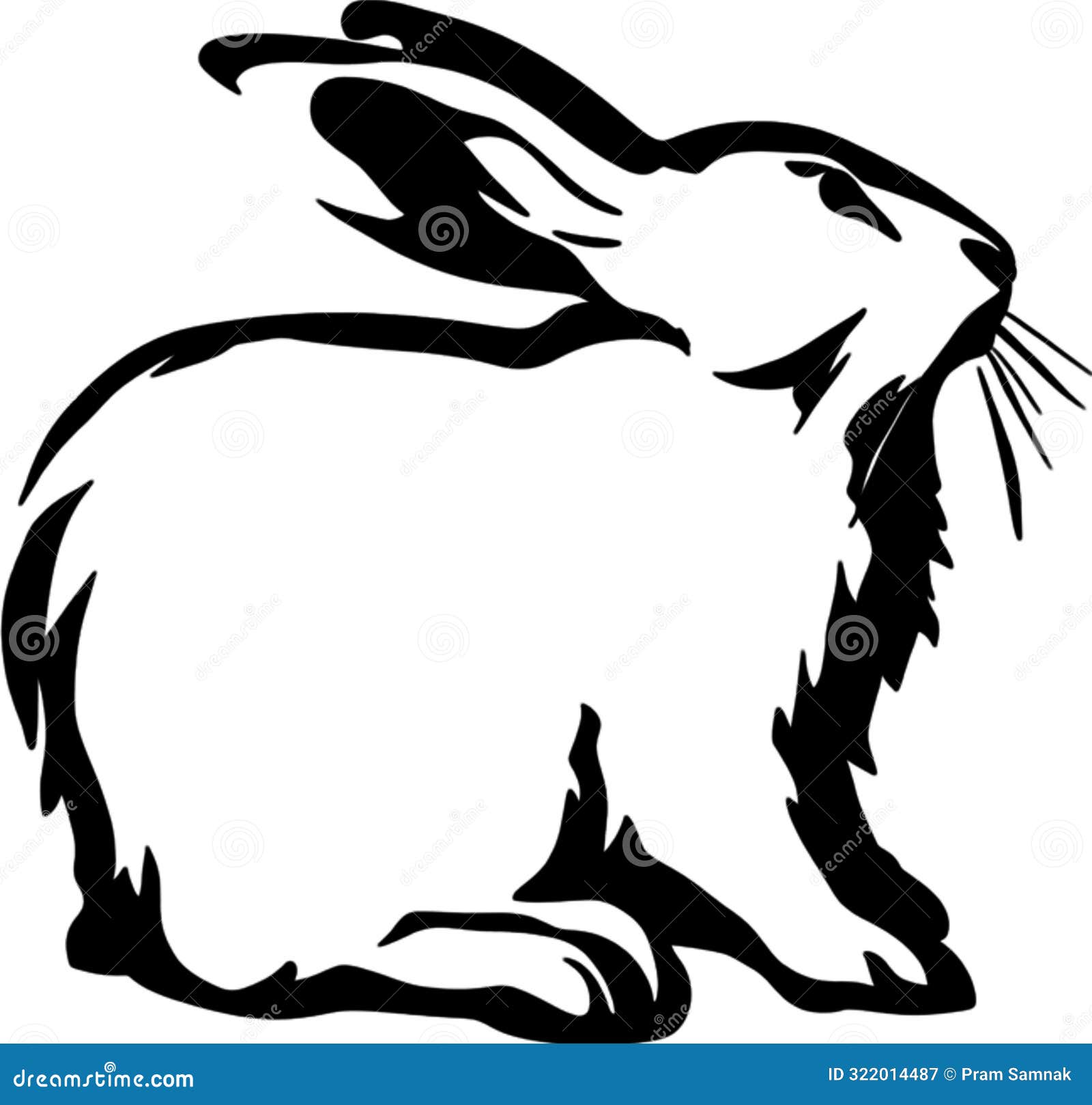 Charming Stencil Rabbit, Perfect for Creative Projects. Stock Image ...