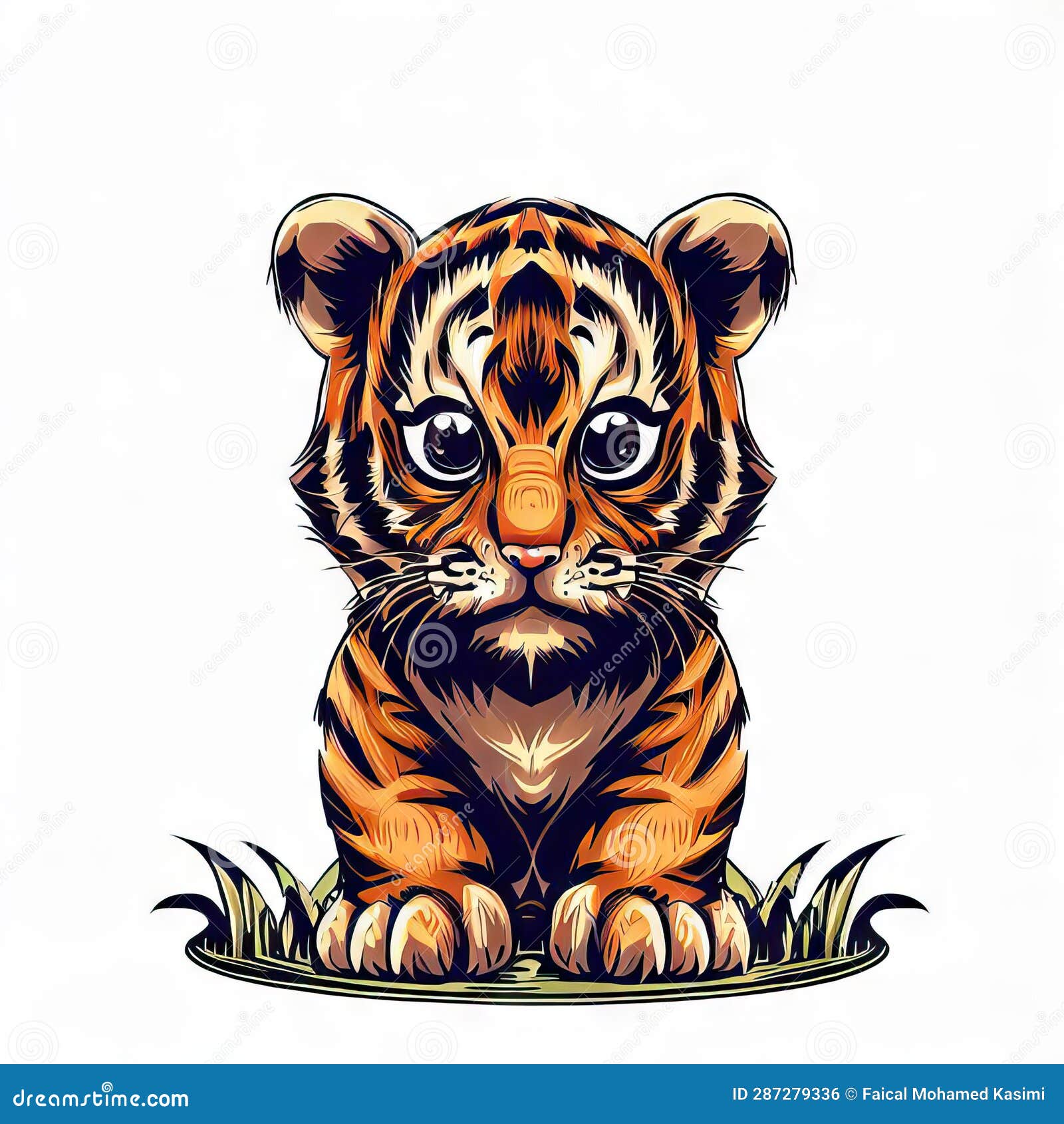 Charming Tiger Tea Party Gathering,Generative AI Stock Illustration ...