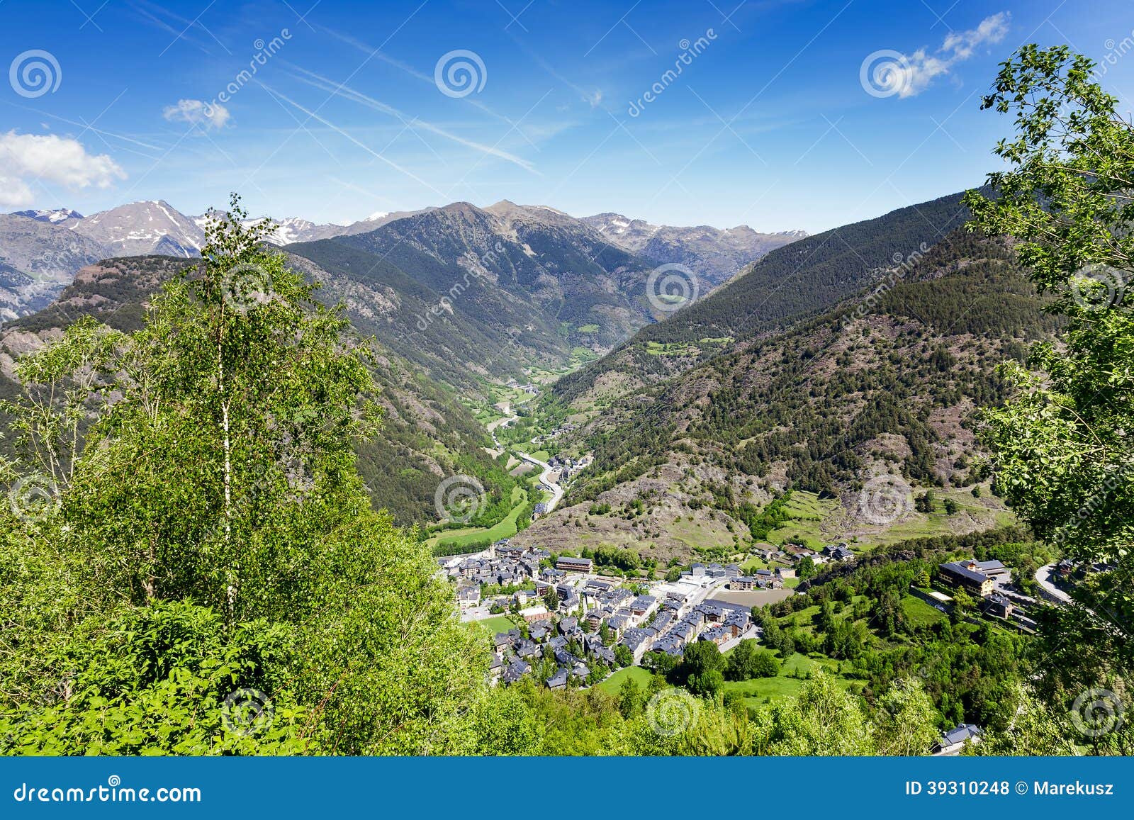 The Charming Town in the Valley of the Pyrenees Stock Photo - Image of ...